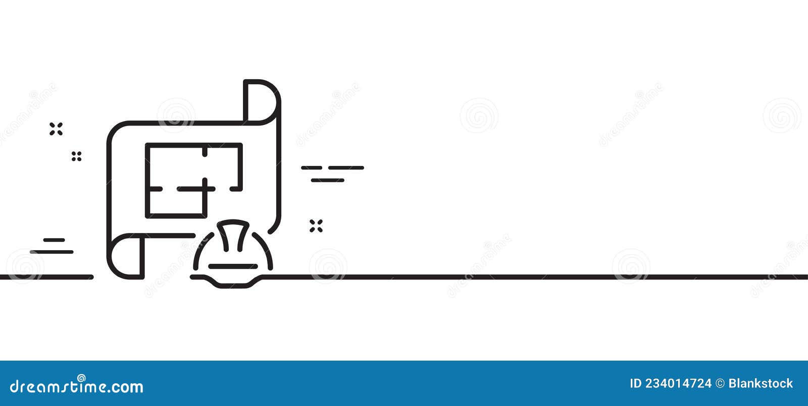 Engineering Plan Line Icon. Technical Documentation Sign. Minimal Line ...