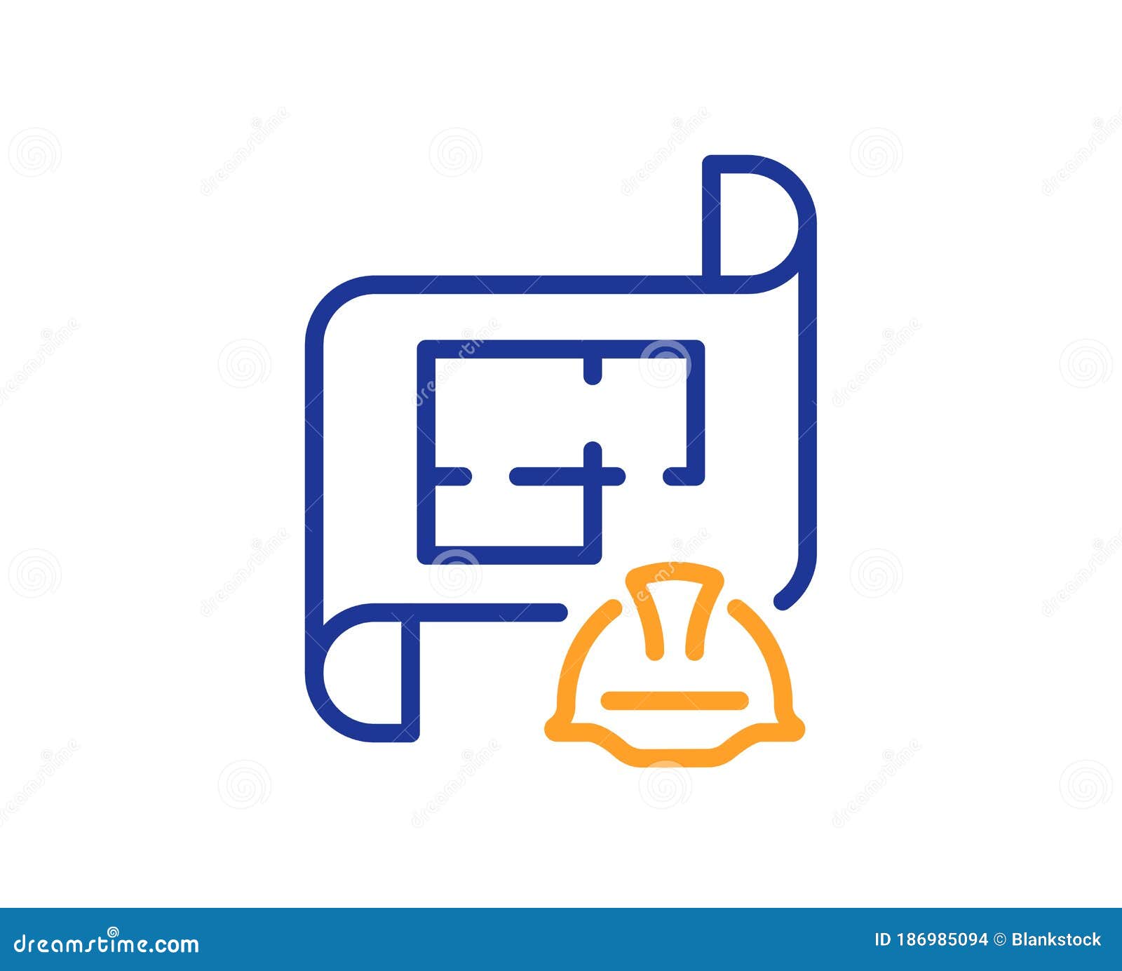 Engineering Plan Line Icon. Technical Documentation Sign. Vector Stock ...