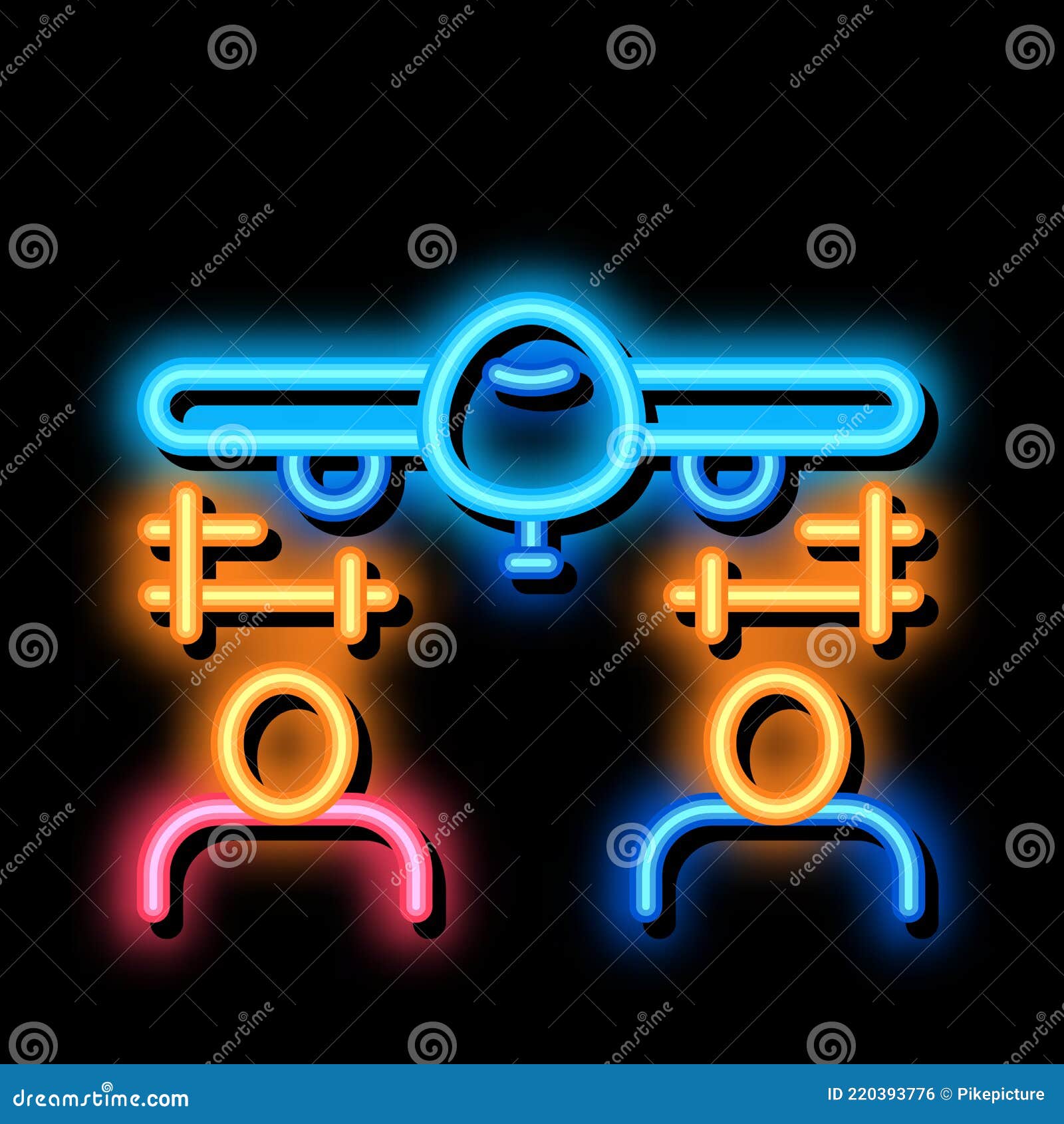 Engineering Plane Neon Glow Icon Illustration Stock Vector ...