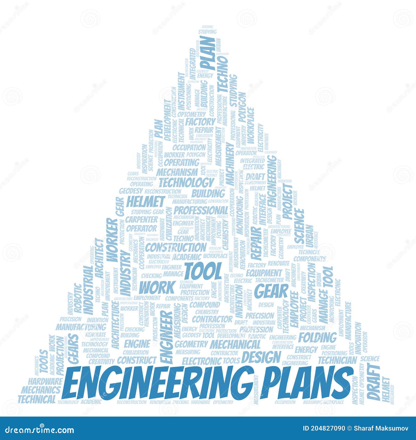 Engineering Plans Typography Word Cloud Create with the Text only Stock Illustration ...