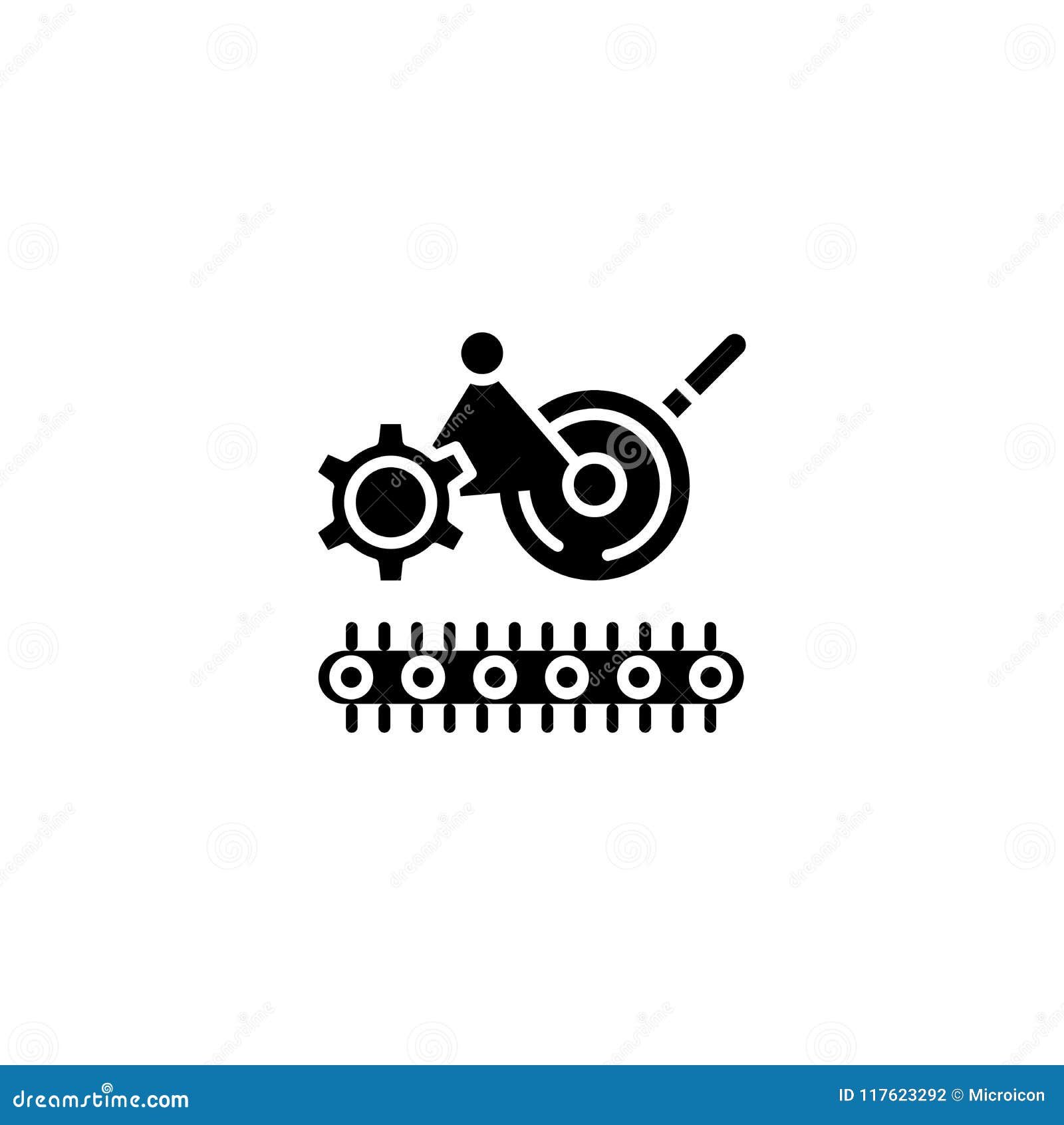 Engineering Process Black Icon Concept. Engineering Process Flat Vector ...
