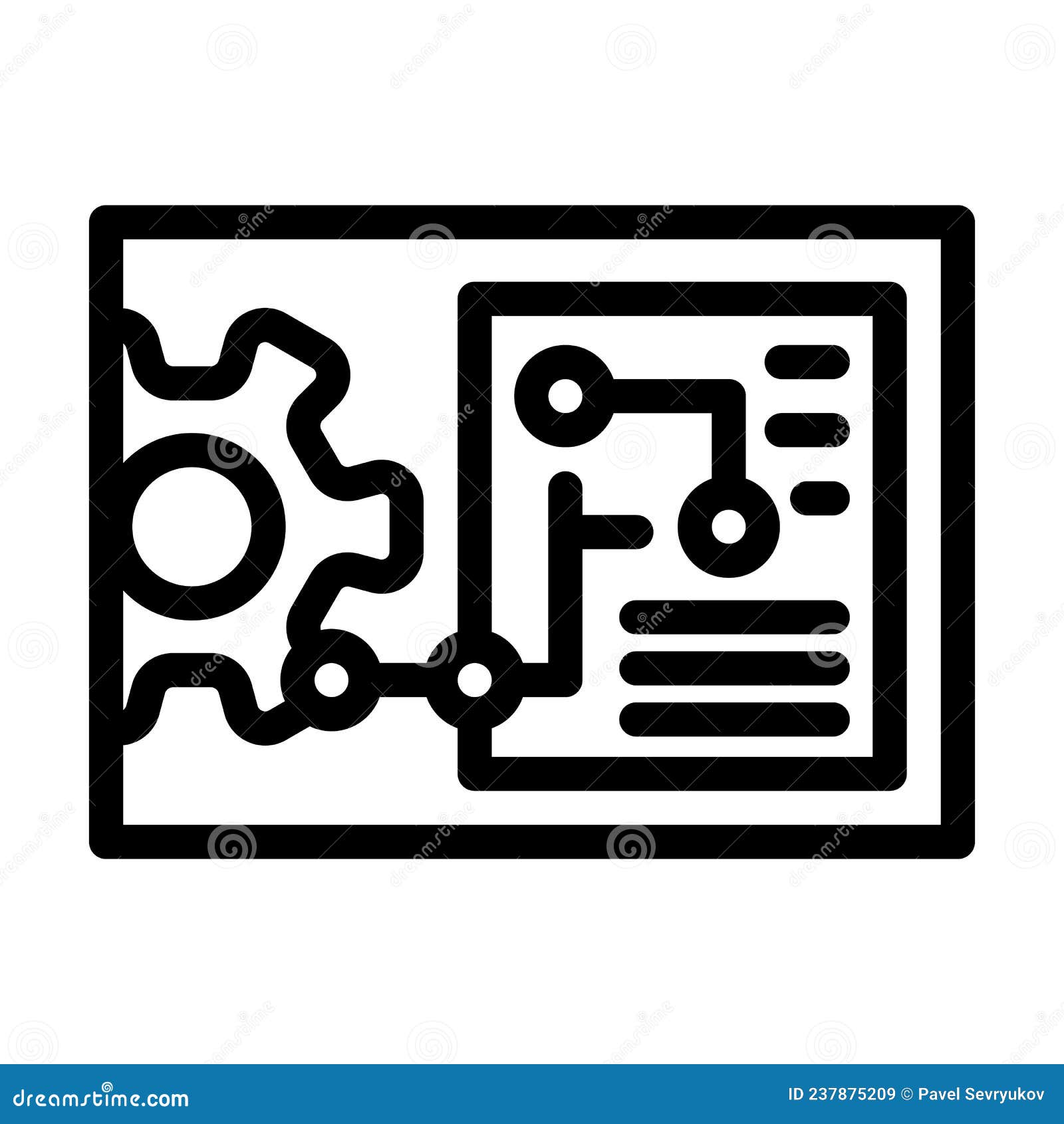 Engineering Processing Line Icon Vector Illustration Stock Vector ...
