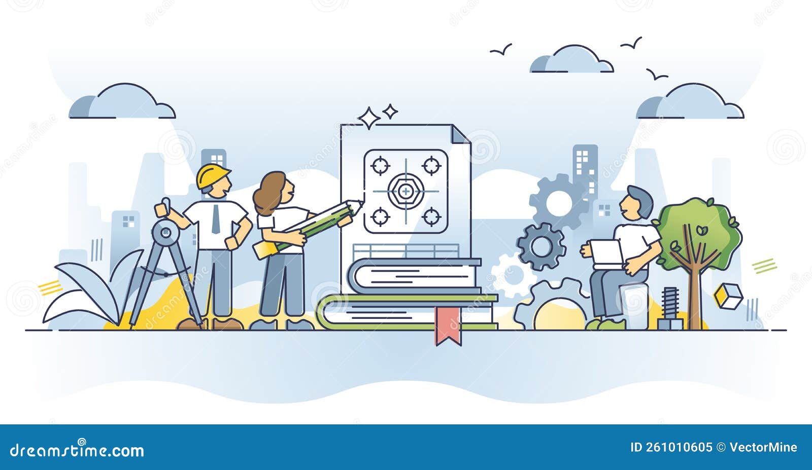 Mechanical And Civil Engineering Gear Shape Infographic Banner T Vector ...