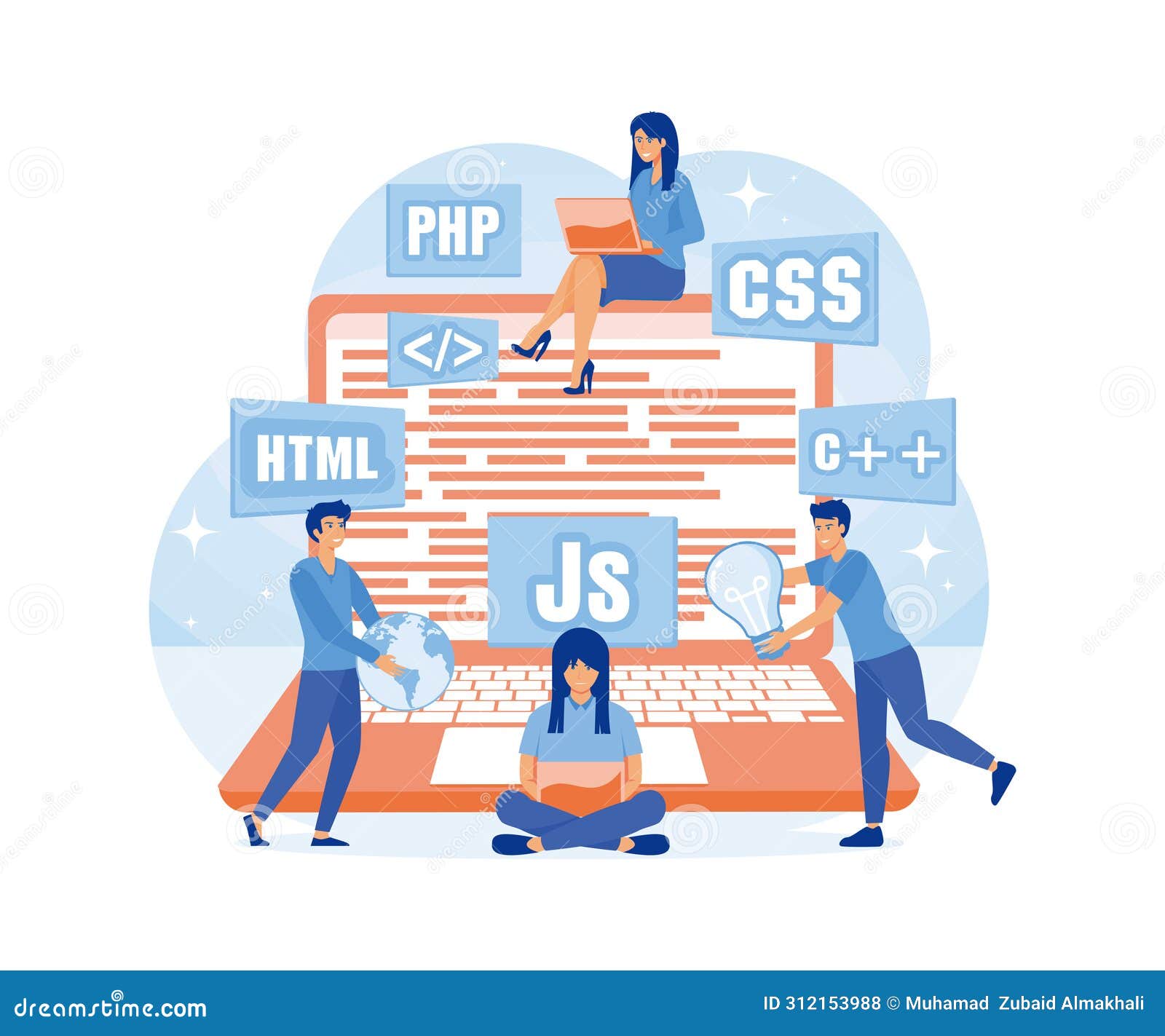 Engineering, Programmer Development, Software Programming Concept for Web Page, Banner ...