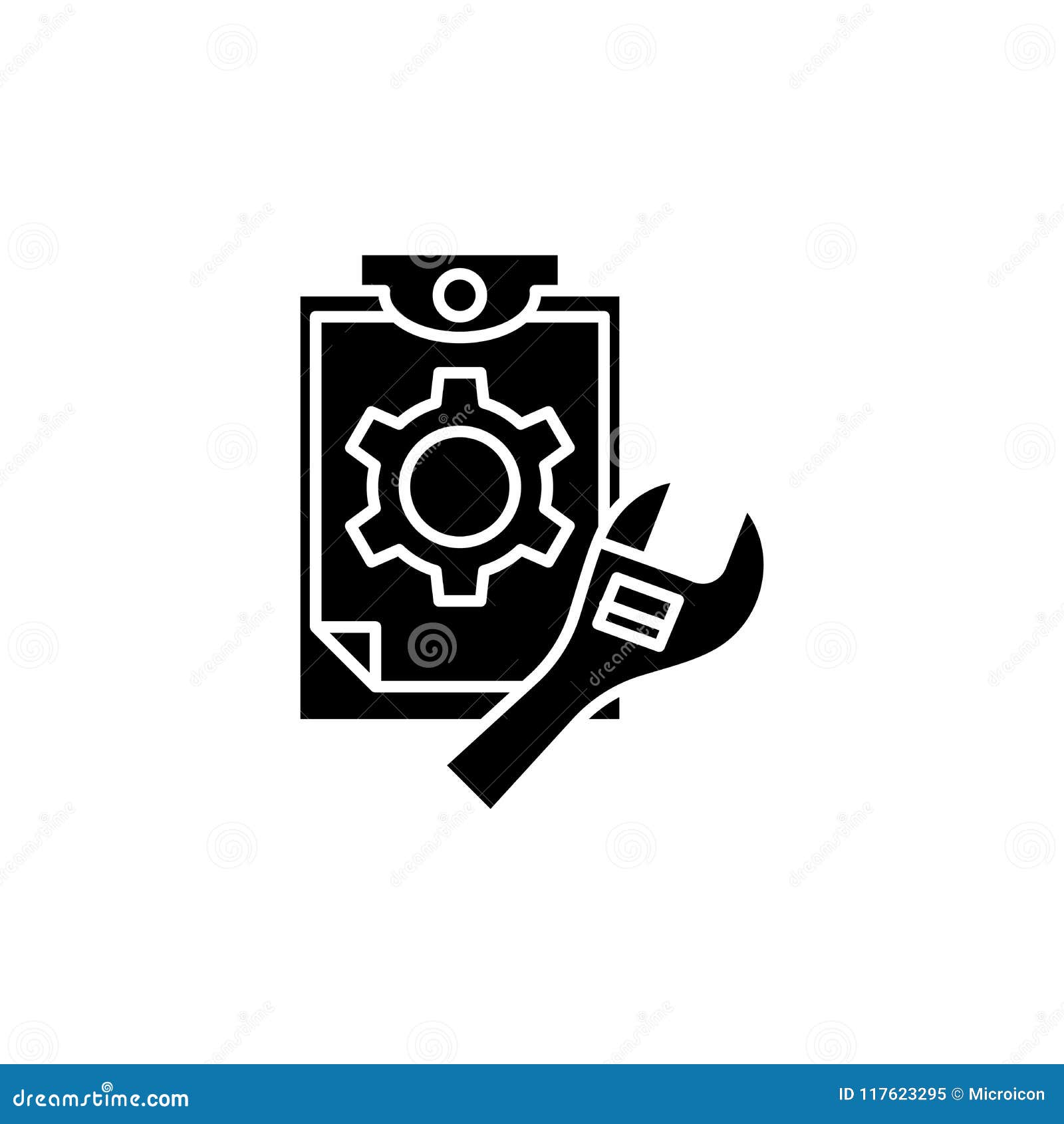 Engineering Project Black Icon Concept. Engineering Project Flat Vector ...