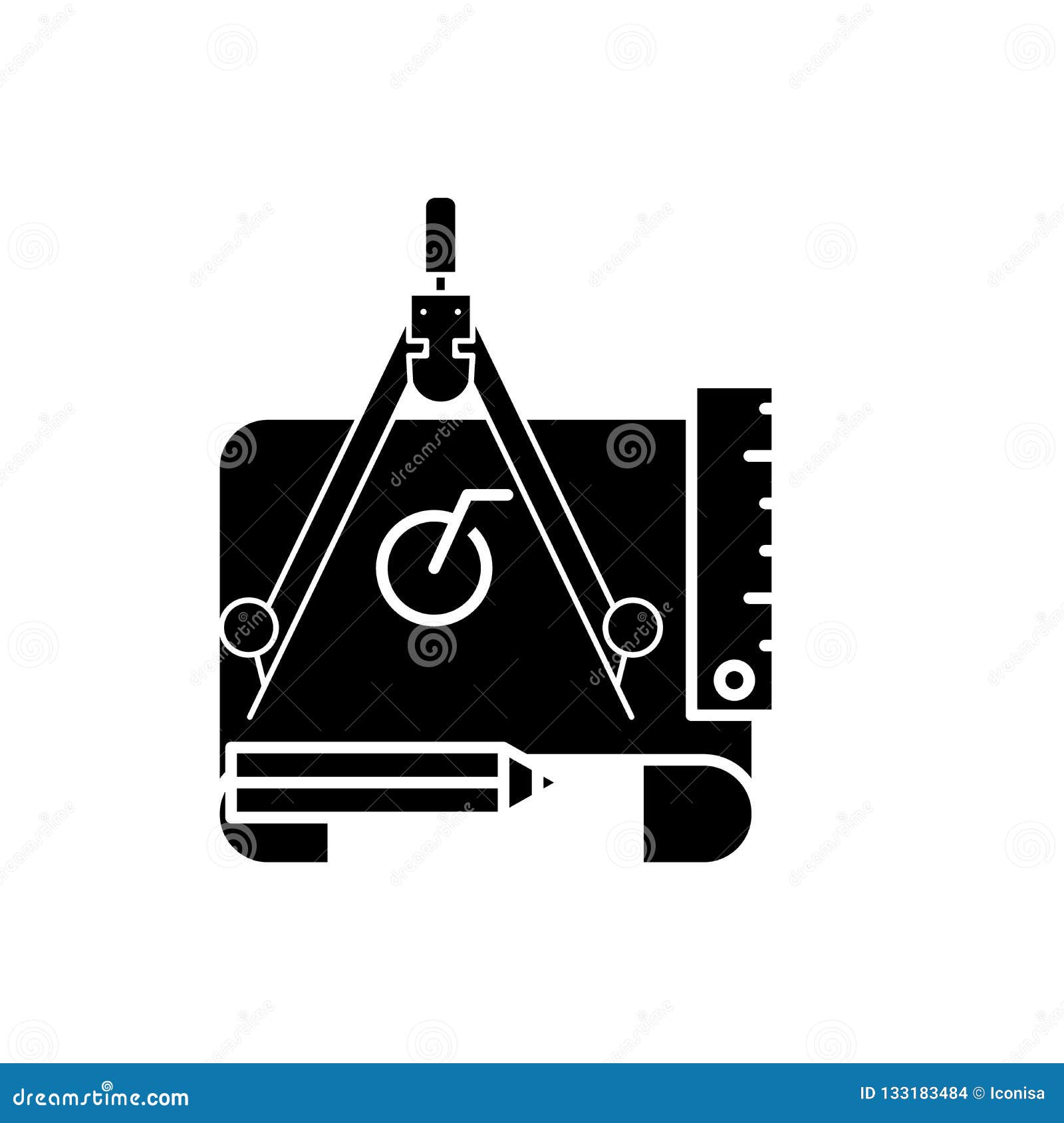 Engineering Project Black Icon, Vector Sign on Isolated Background ...