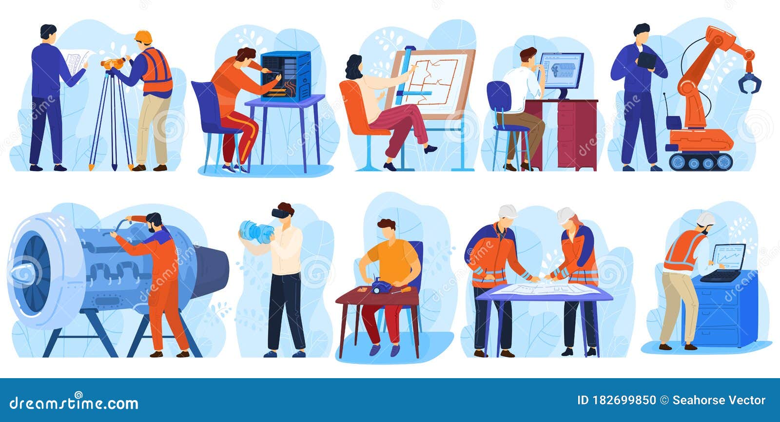 Engineering Project Construction, Engineers Workers, Architect and ...