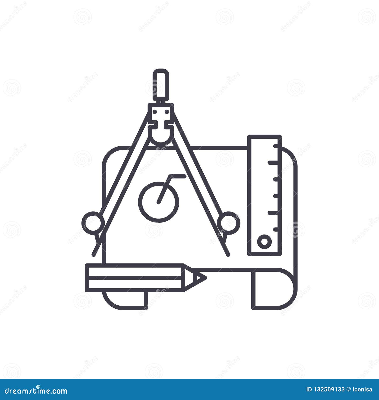 Engineering Project Line Icon Concept. Engineering Project Vector ...