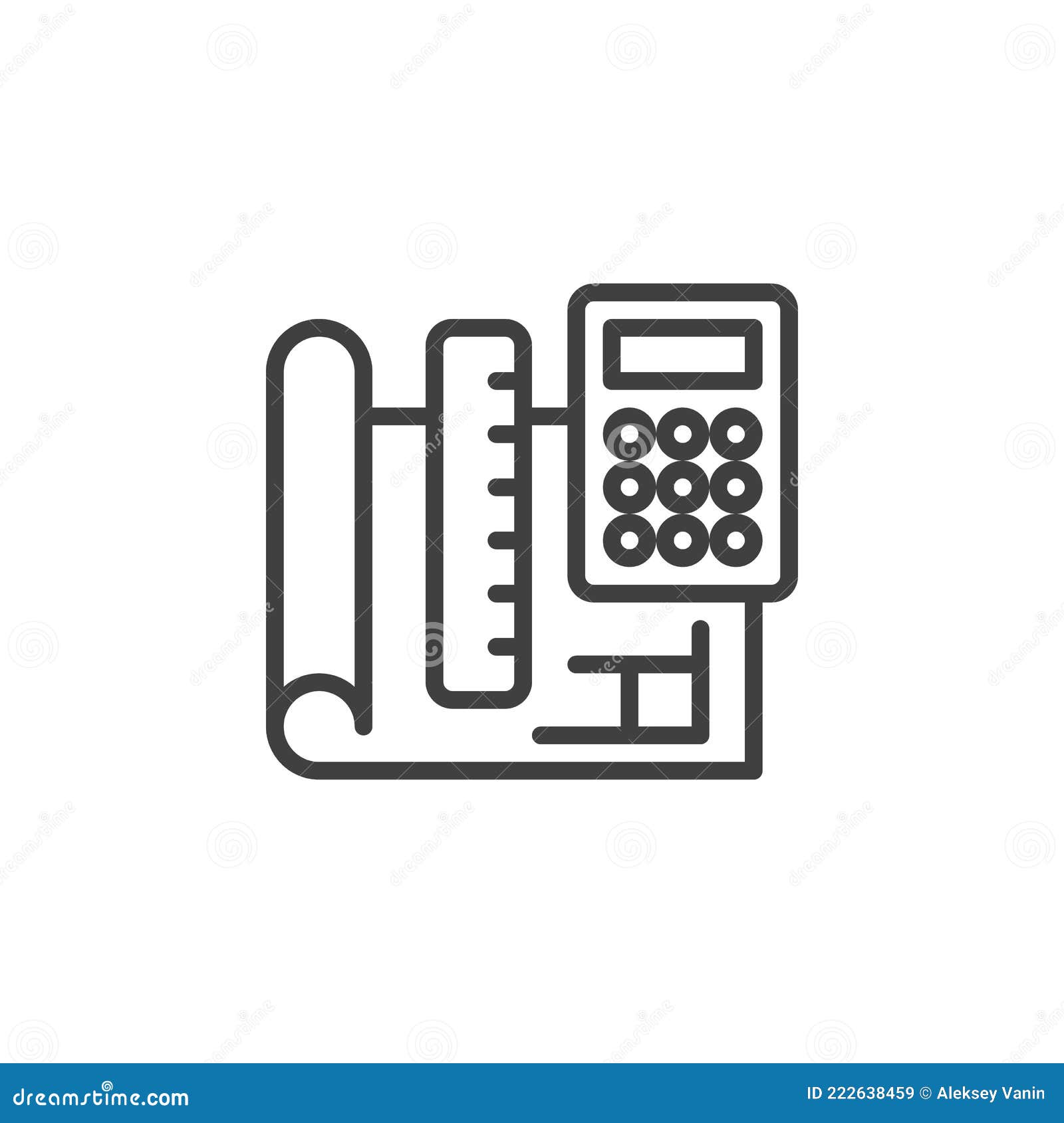 Engineering Project Plan Line Icon Stock Vector - Illustration of work ...