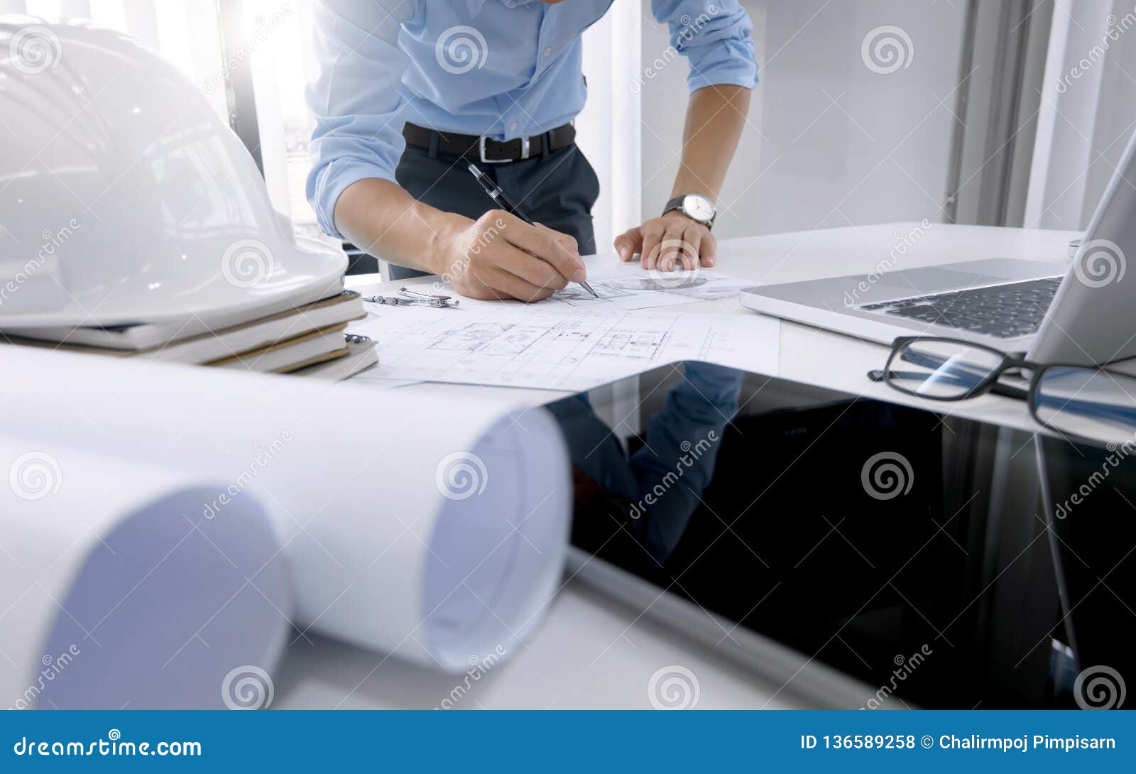 Engineering Project in Progress. Construction Concept Stock Photo ...