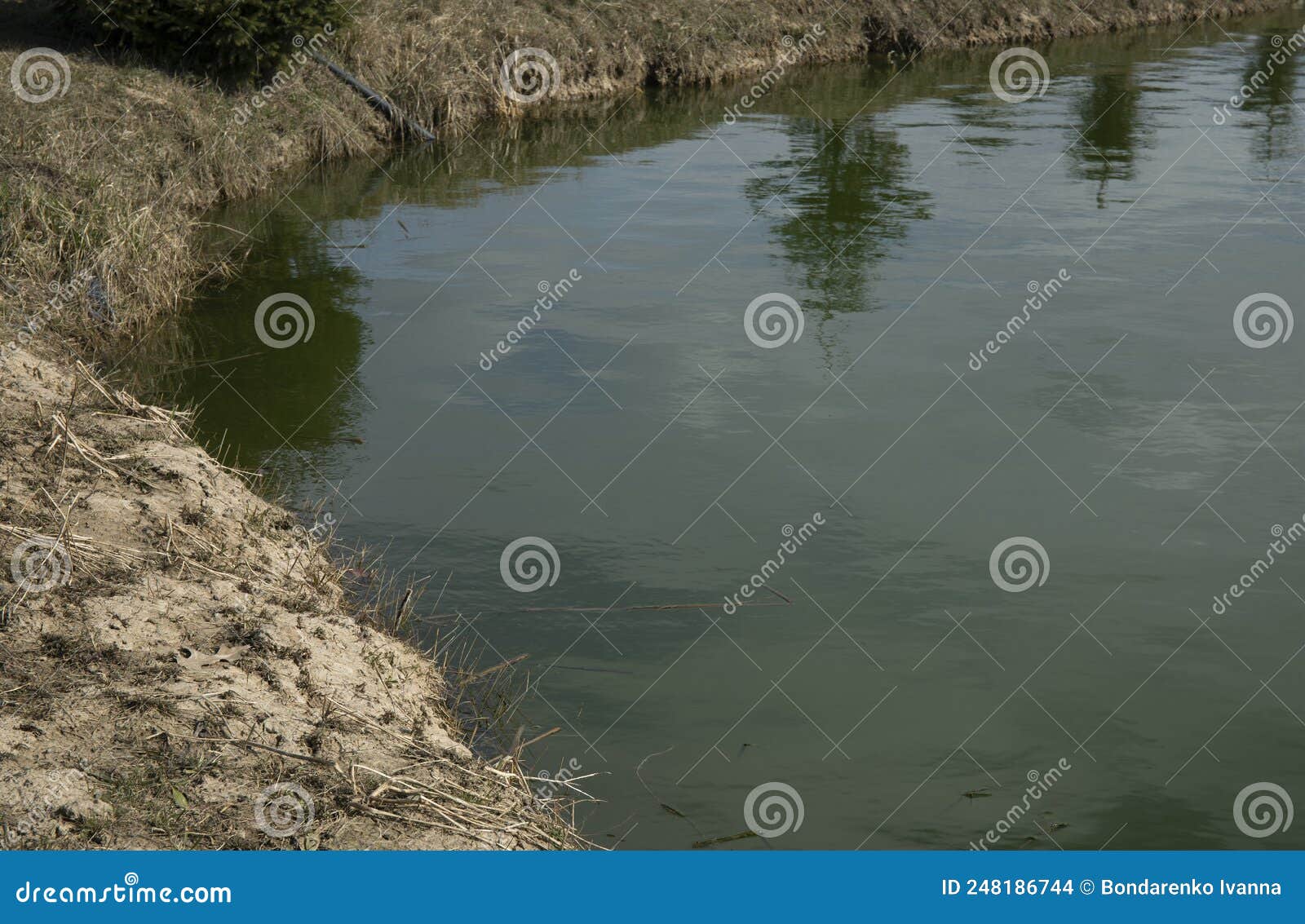 Engineering Protection of Lake Shores from Landslides Stock Photo ...