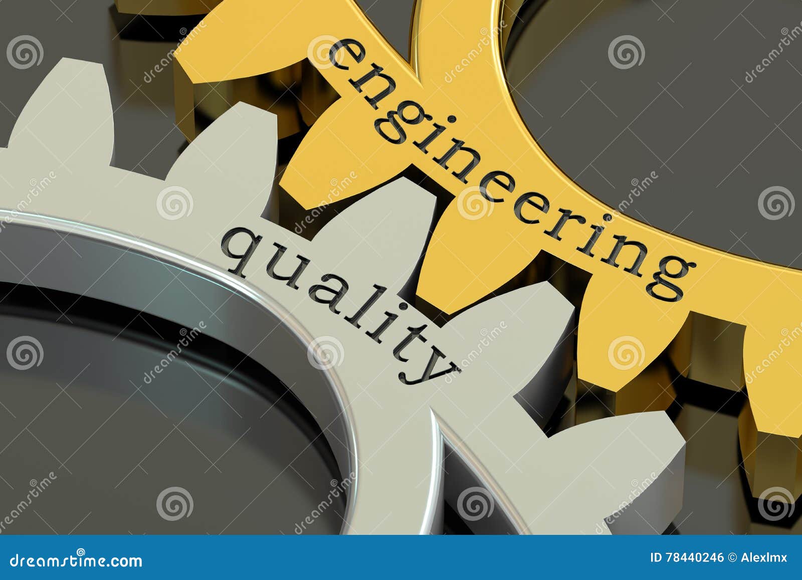 Engineering Quality Concept on the Gearwheels, 3D Rendering Stock ...
