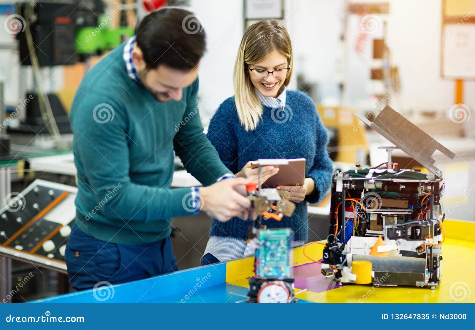 Engineering Robotics Class Teamwork Stock Image - Image of motherboard ...