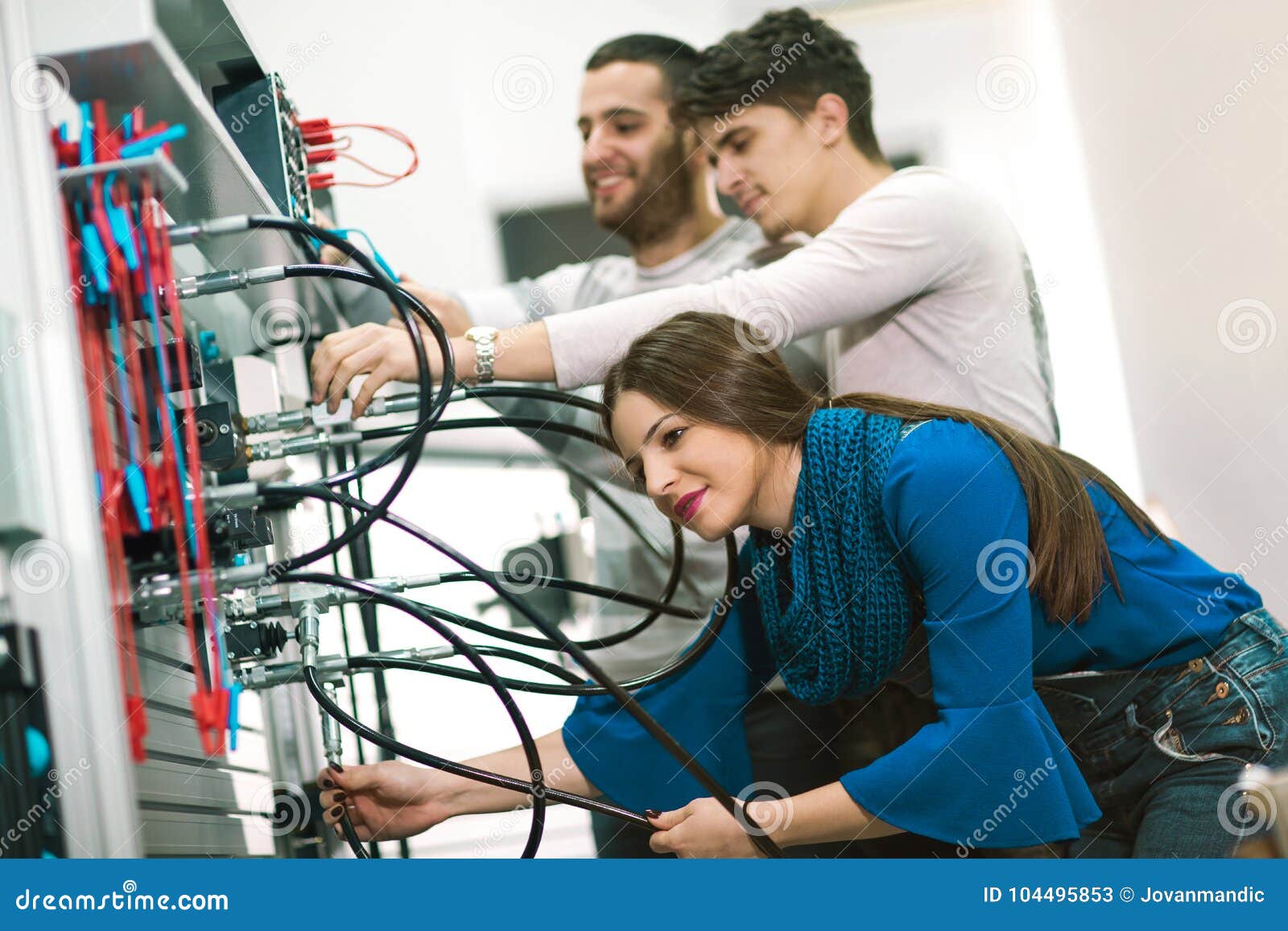 Engineering Robotics Class Teamwork Stock Image - Image of electrical ...