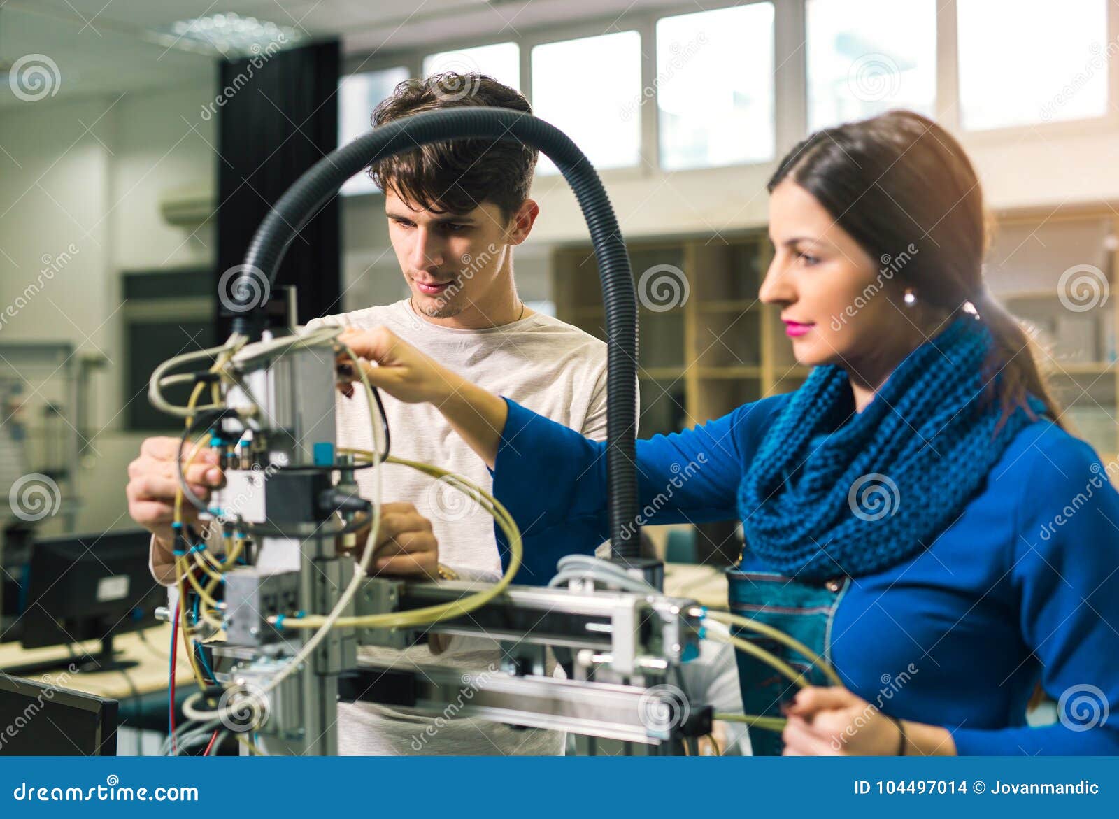 Engineering Robotics Class Teamwork Stock Photo - Image of electrical ...