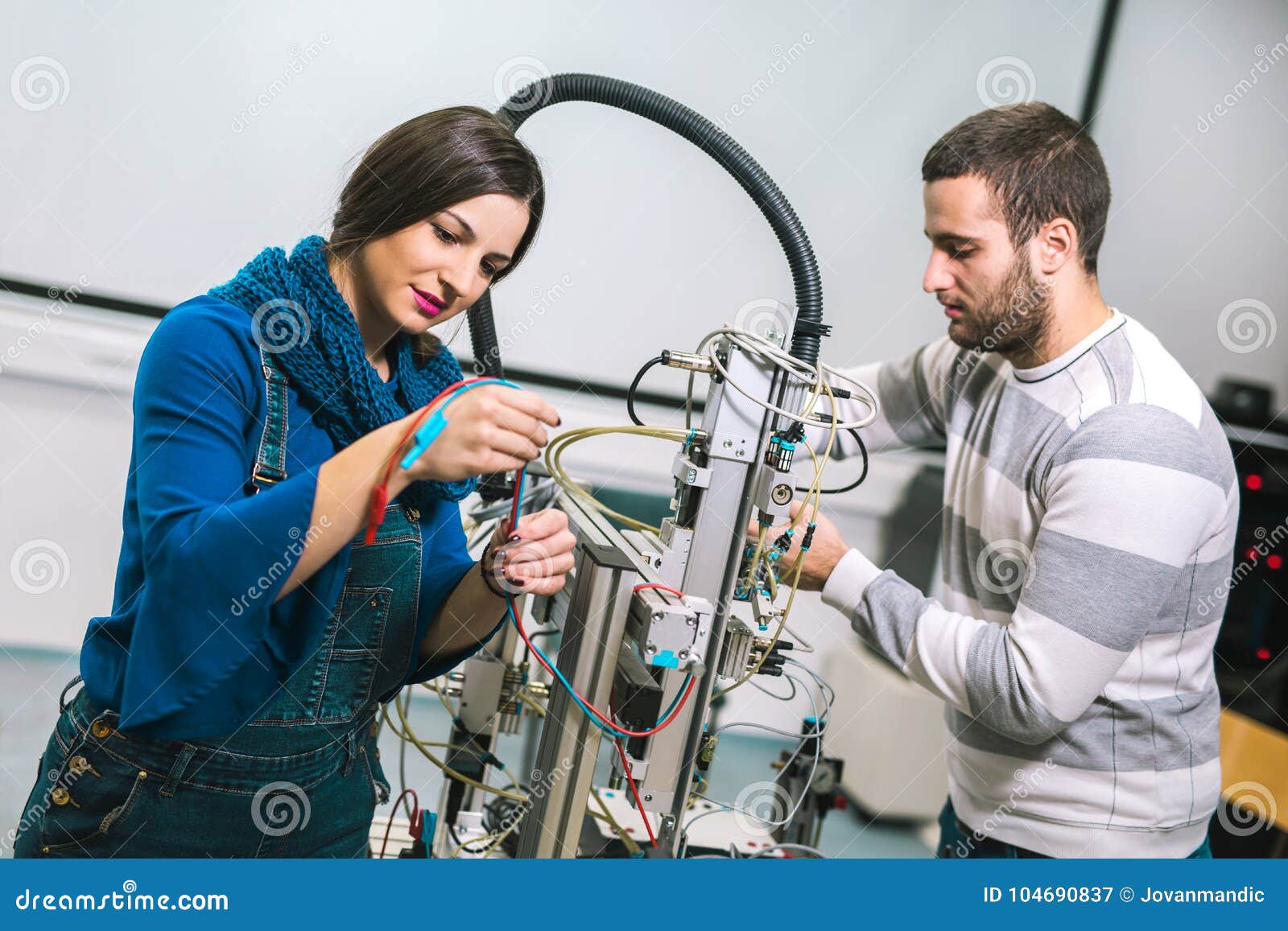 Engineering Robotics Class Teamwork Stock Image - Image of maintenance ...