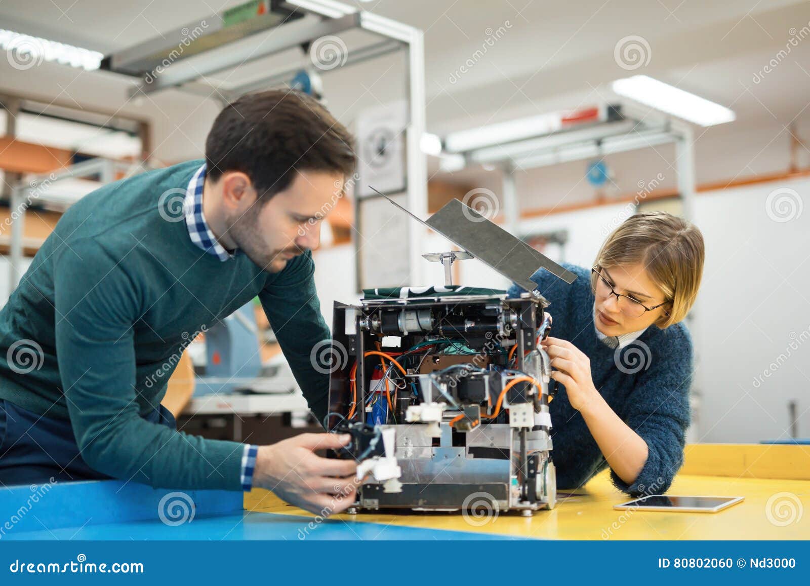 Engineering Robotics Class Teamwork Stock Photo - Image of laboratory ...