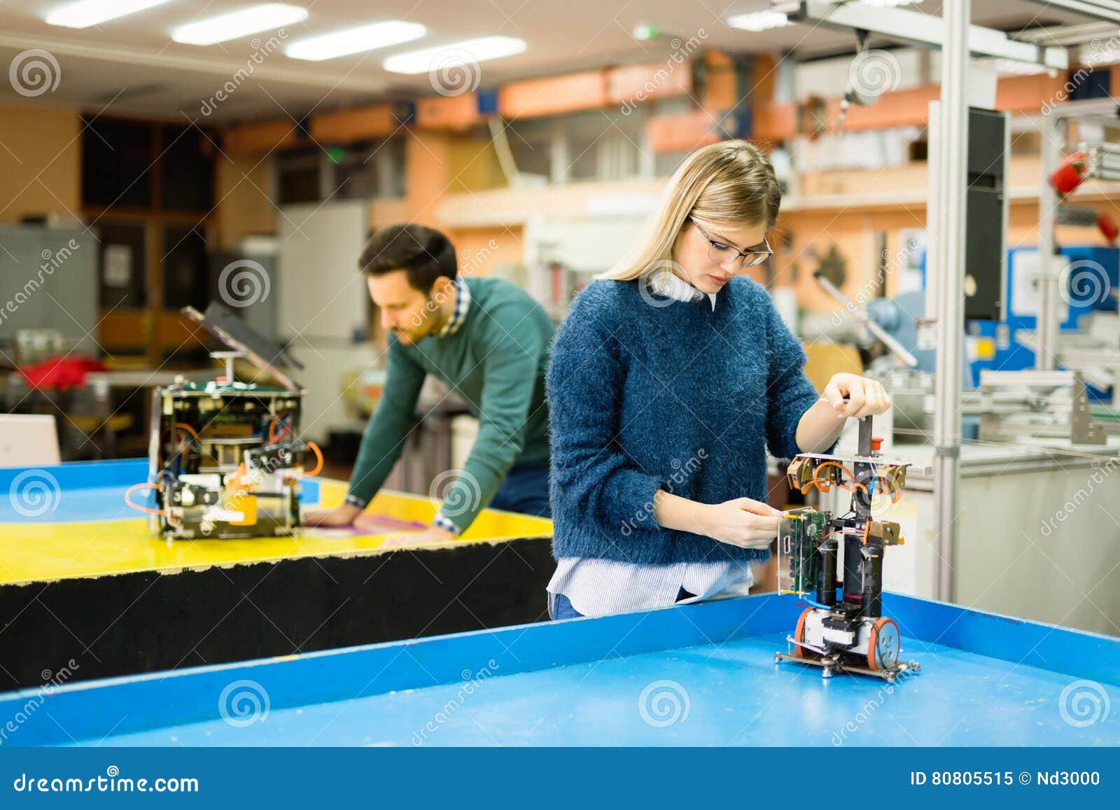 Engineering Robotics Class Teamwork Stock Image - Image of digital ...