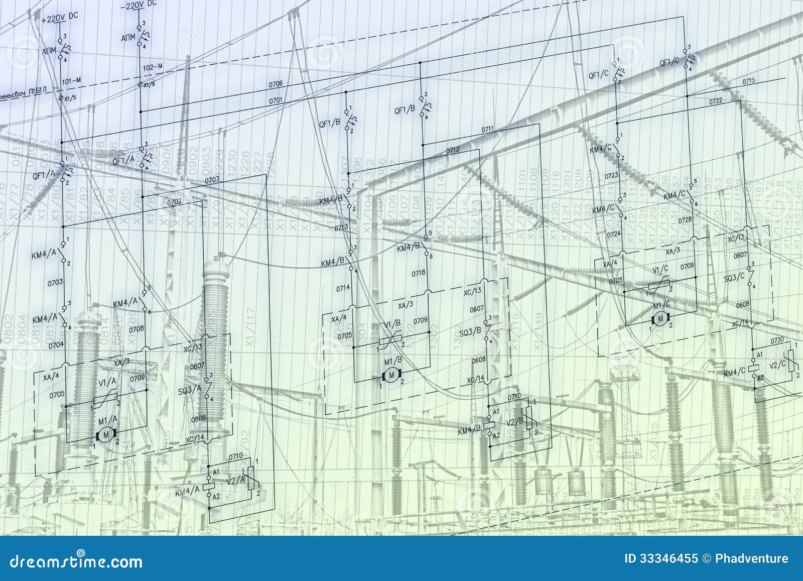 Engineering Scheme of Automation Equipment Stock Image - Image of ...