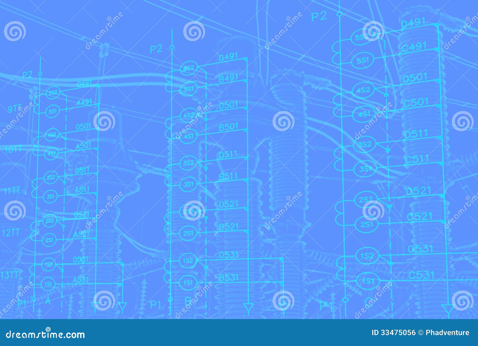 Engineering Scheme of Automation Equipment Stock Photo - Image of ...