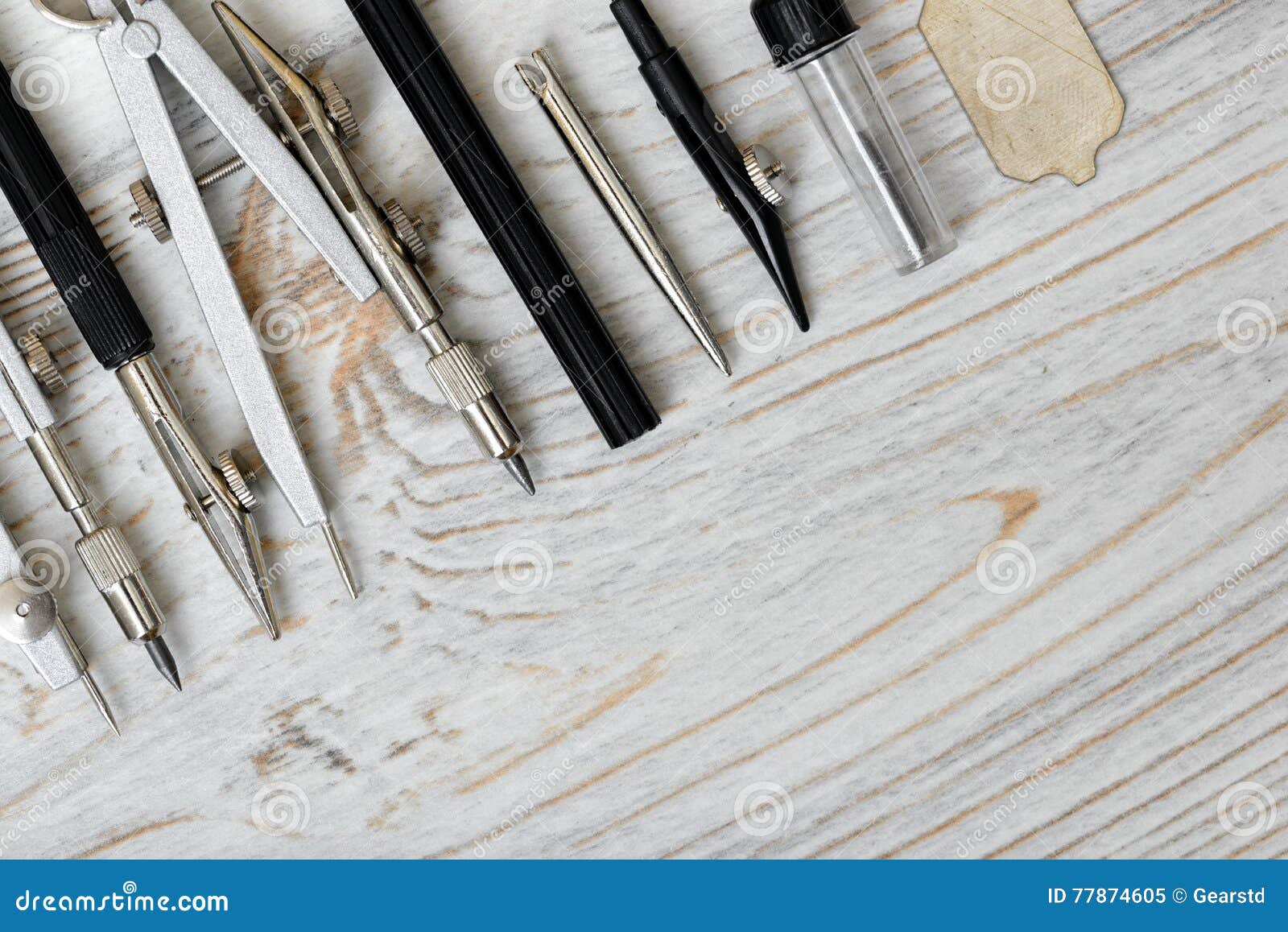 Engineering and School Instruments are in a Row. Stock Image - Image of ...