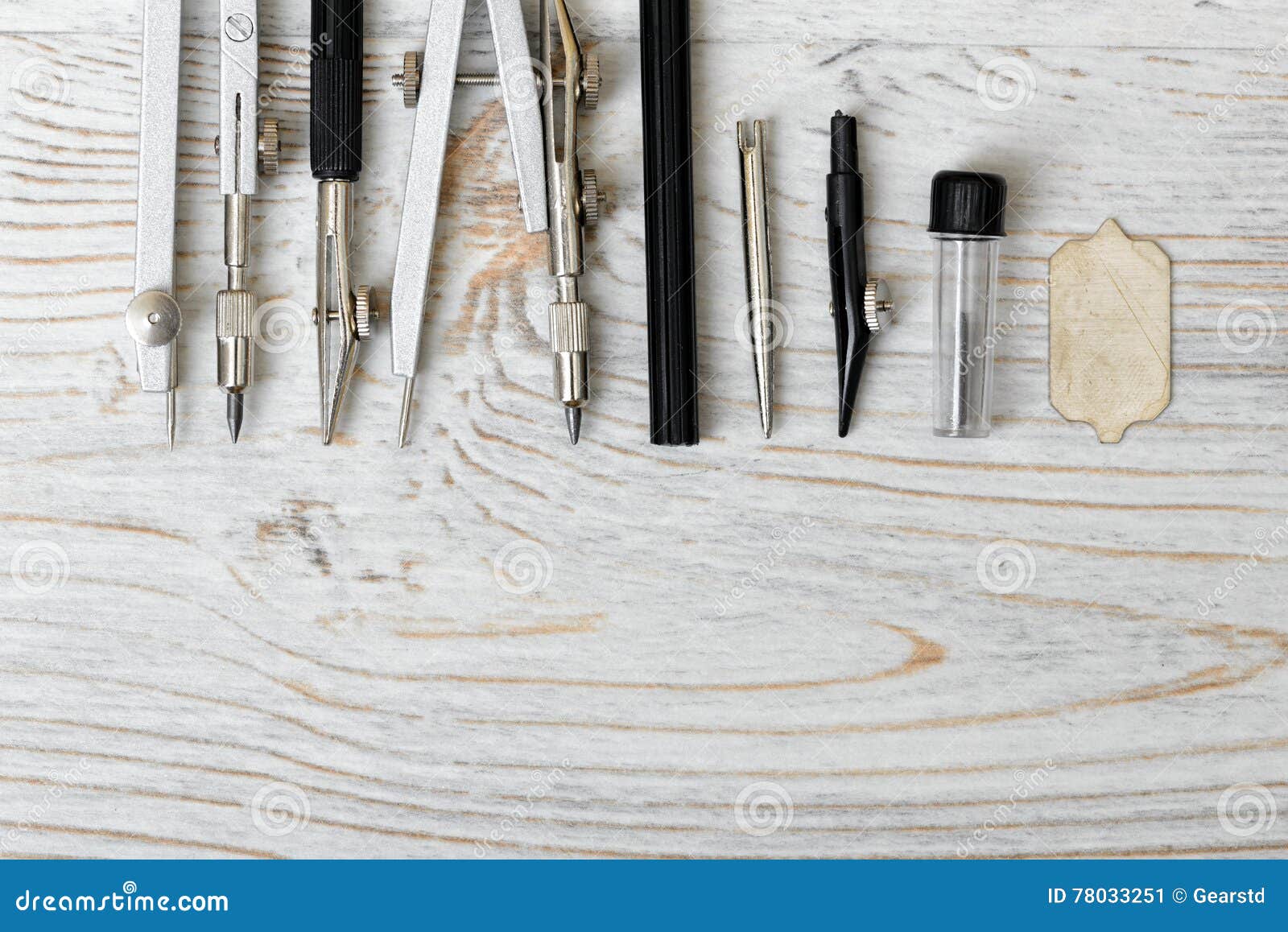 Engineering and School Instruments are in a Row. Stock Image - Image of ...