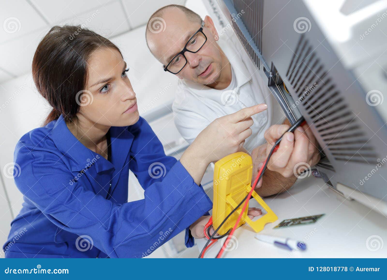 Engineering Student Learning with Teacher Stock Photo - Image of ...