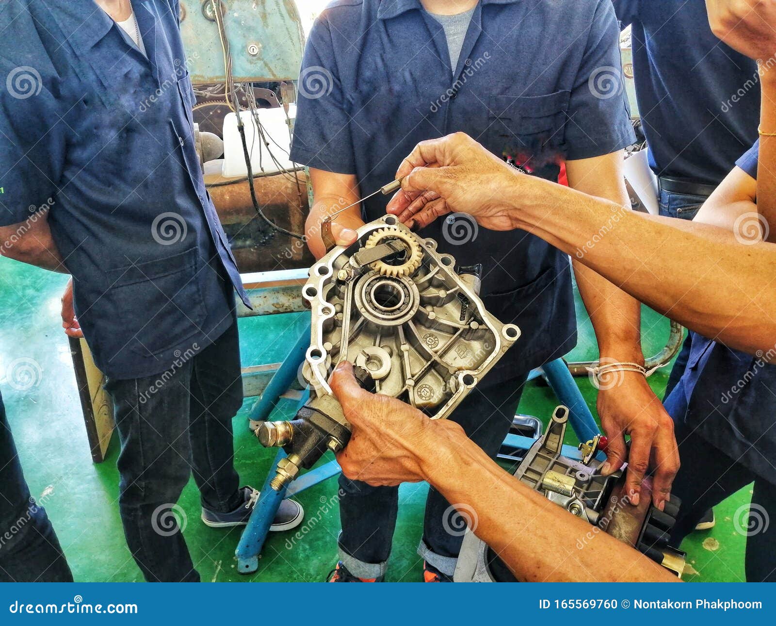 Engineering Student Learning To Disassemble the 4-cylinder Diesel ...