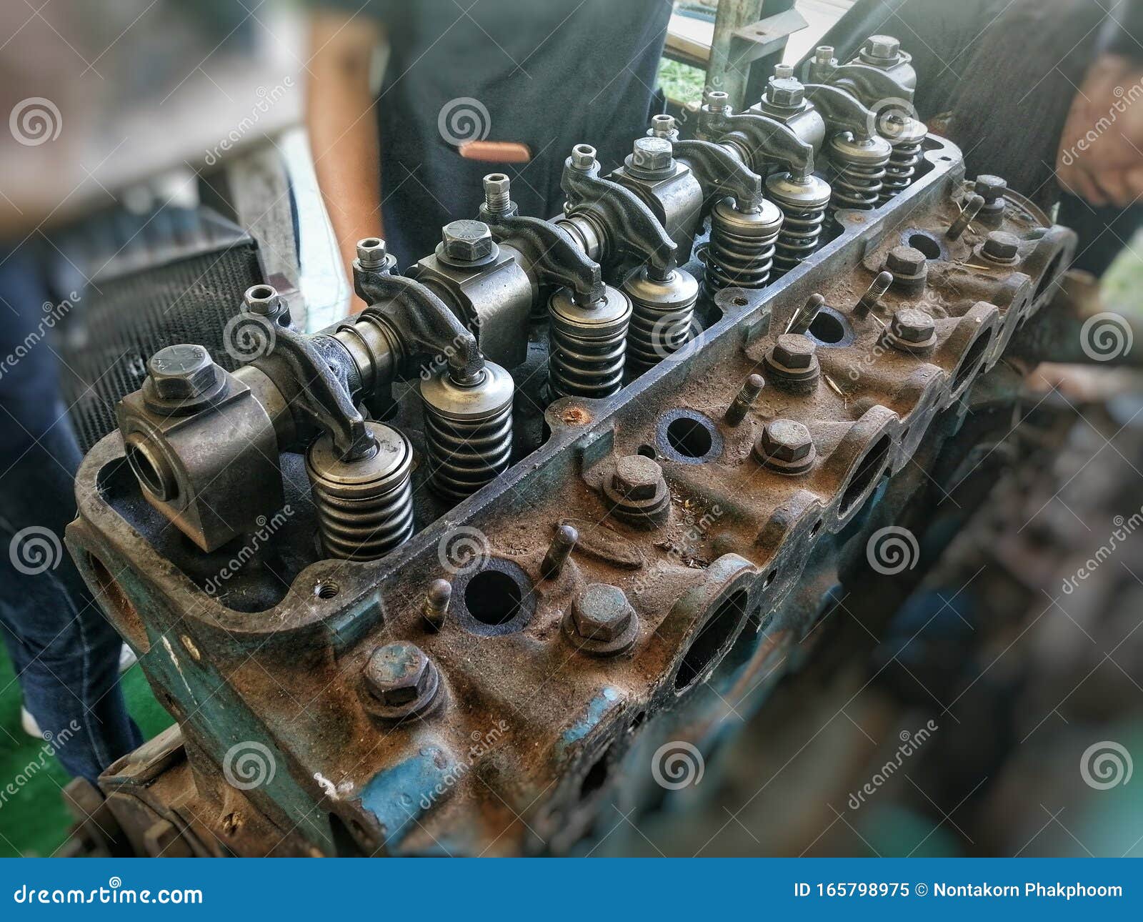 Engineering Student Learning To Disassemble the 4-cylinder Diesel ...