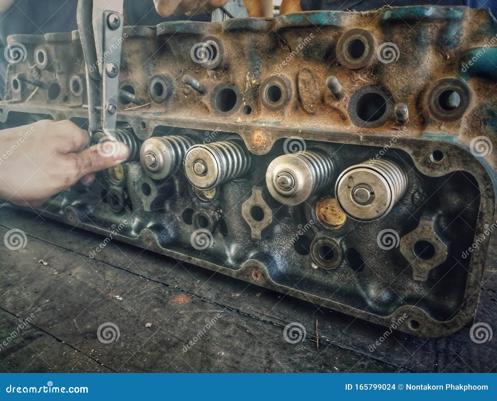 Engineering Student Learning To Disassemble the 4-cylinder Diesel ...
