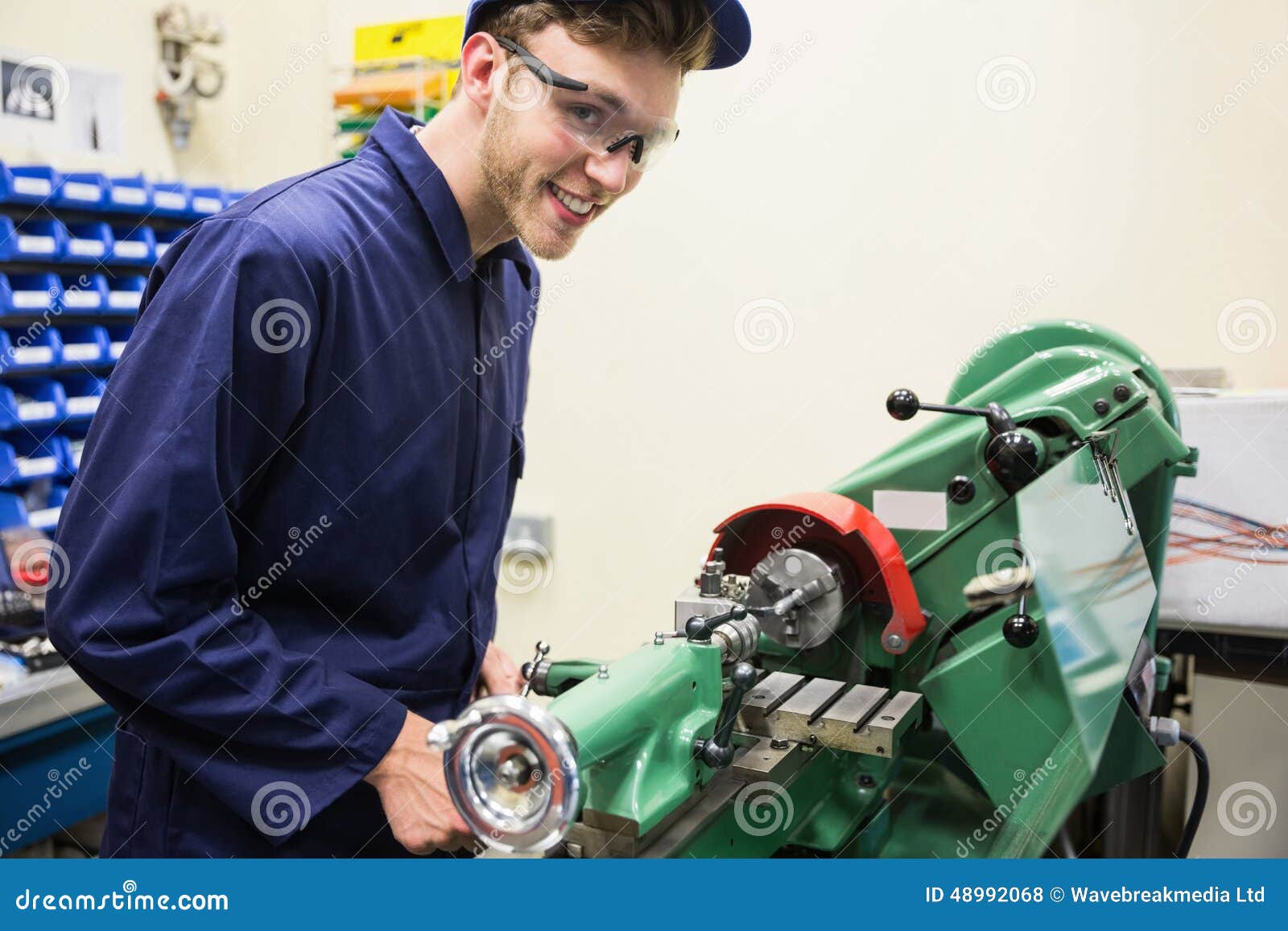Engineering Student Using Heavy Machinery Stock Photo - Image of camera ...