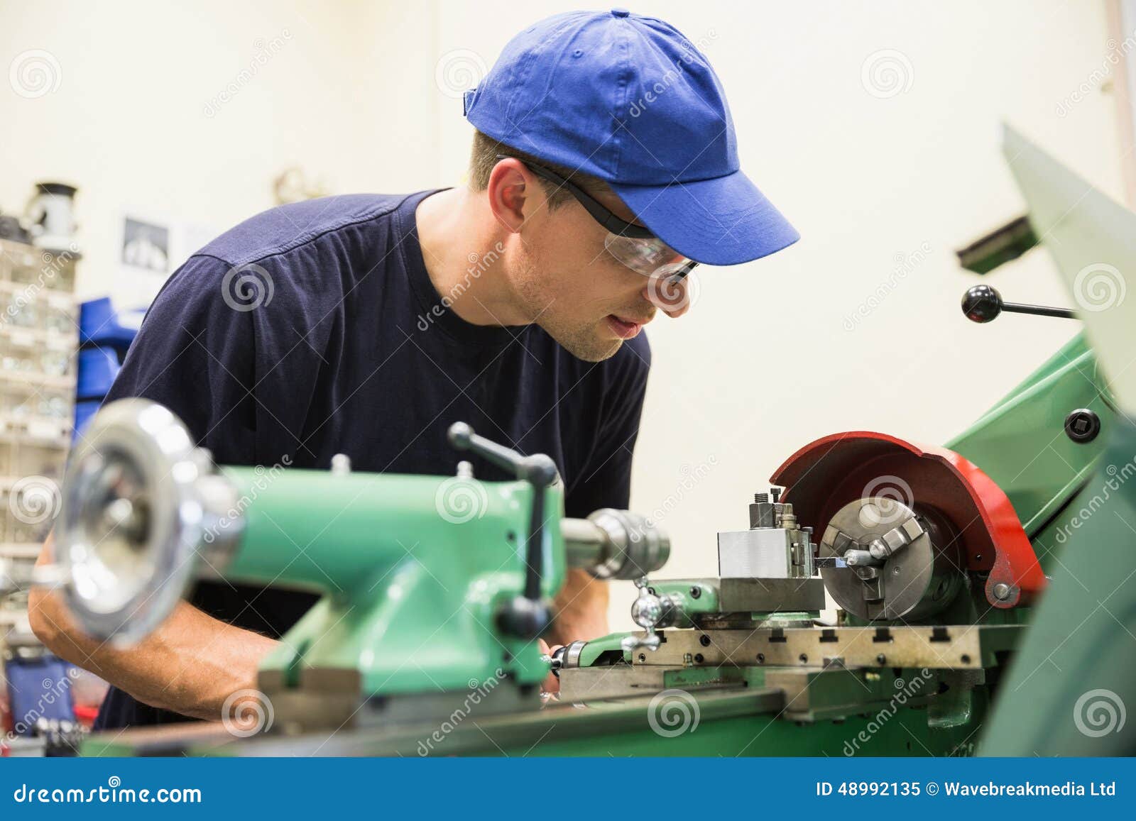 Engineering Student Using Heavy Machinery Stock Image - Image of ...