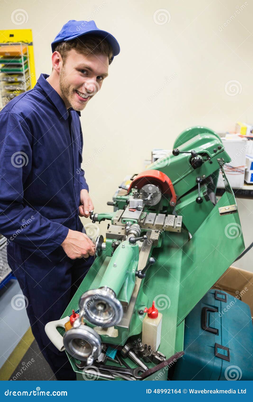 Engineering Student Using Heavy Machinery Stock Photo - Image of ...