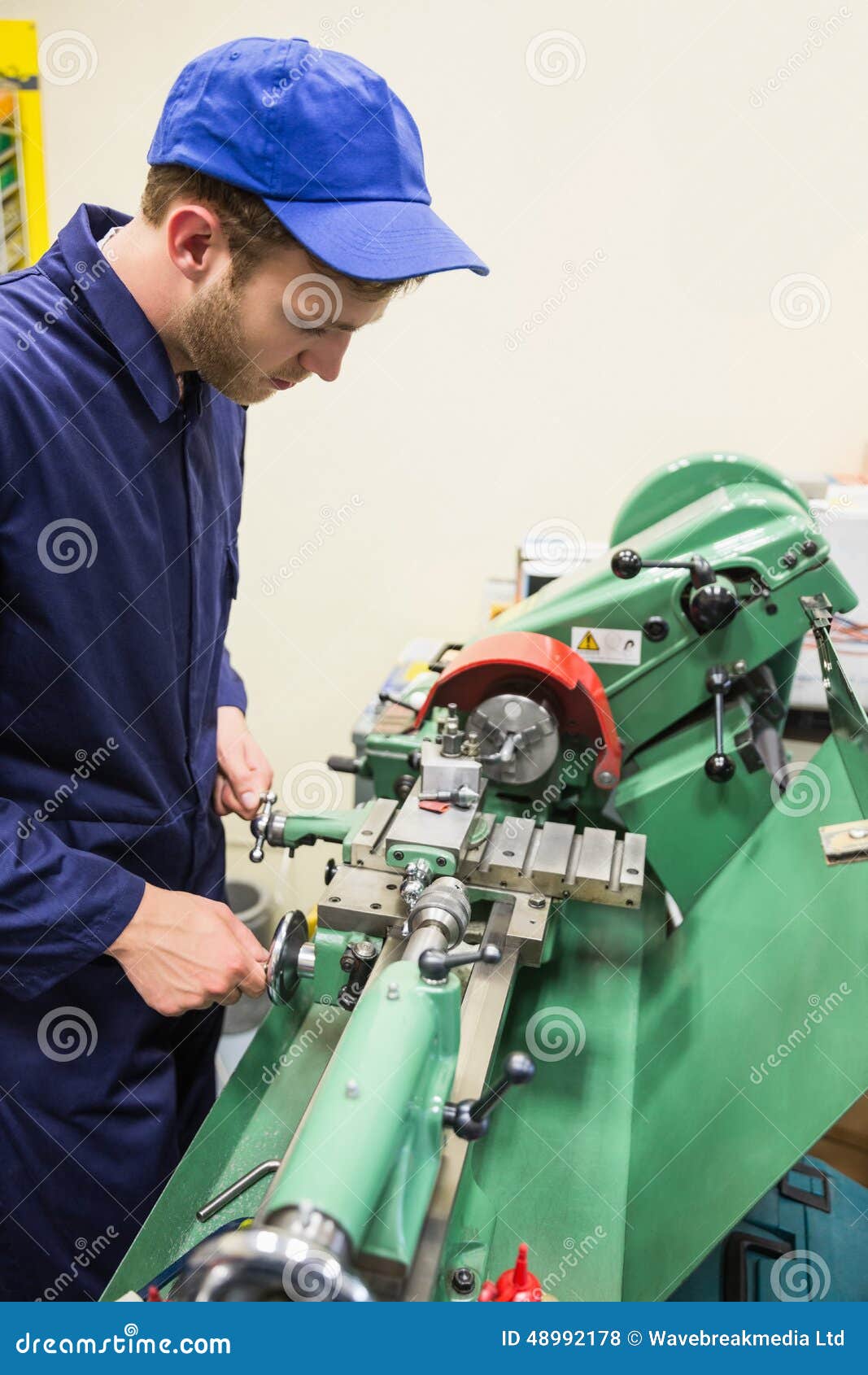 Engineering Student Using Heavy Machinery Stock Photo - Image of campus ...