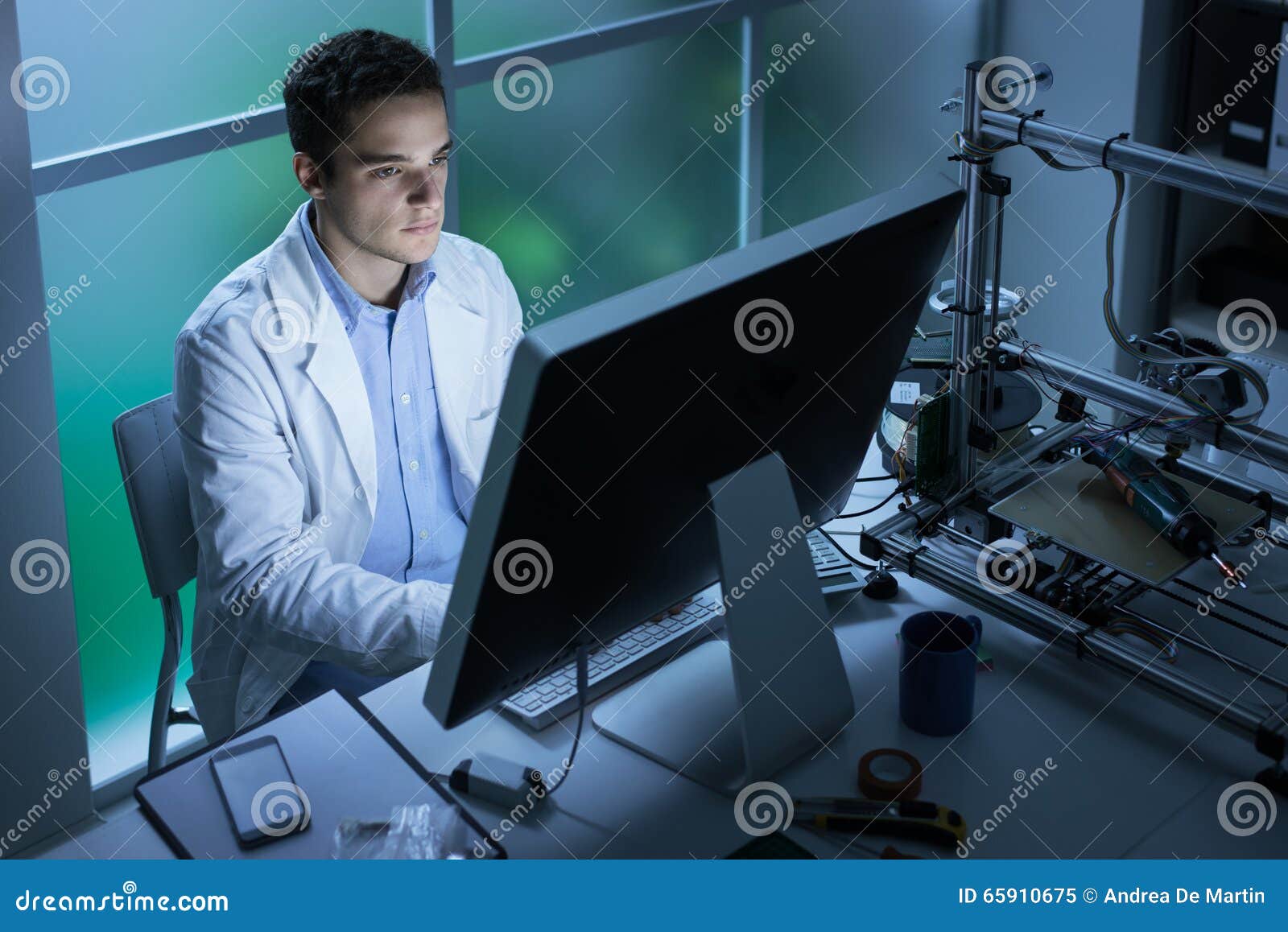 Engineering Student Working in the Lab Stock Image - Image of ...