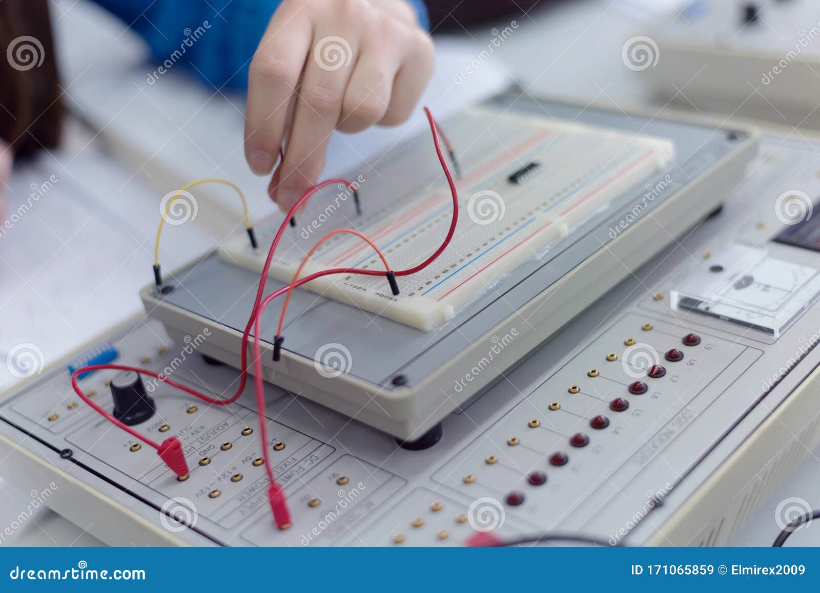 Engineering Students Working in the Lab. Students are Adjusting an ...