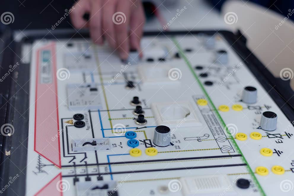 Engineering Students Working in the Lab. Students are Adjusting an ...