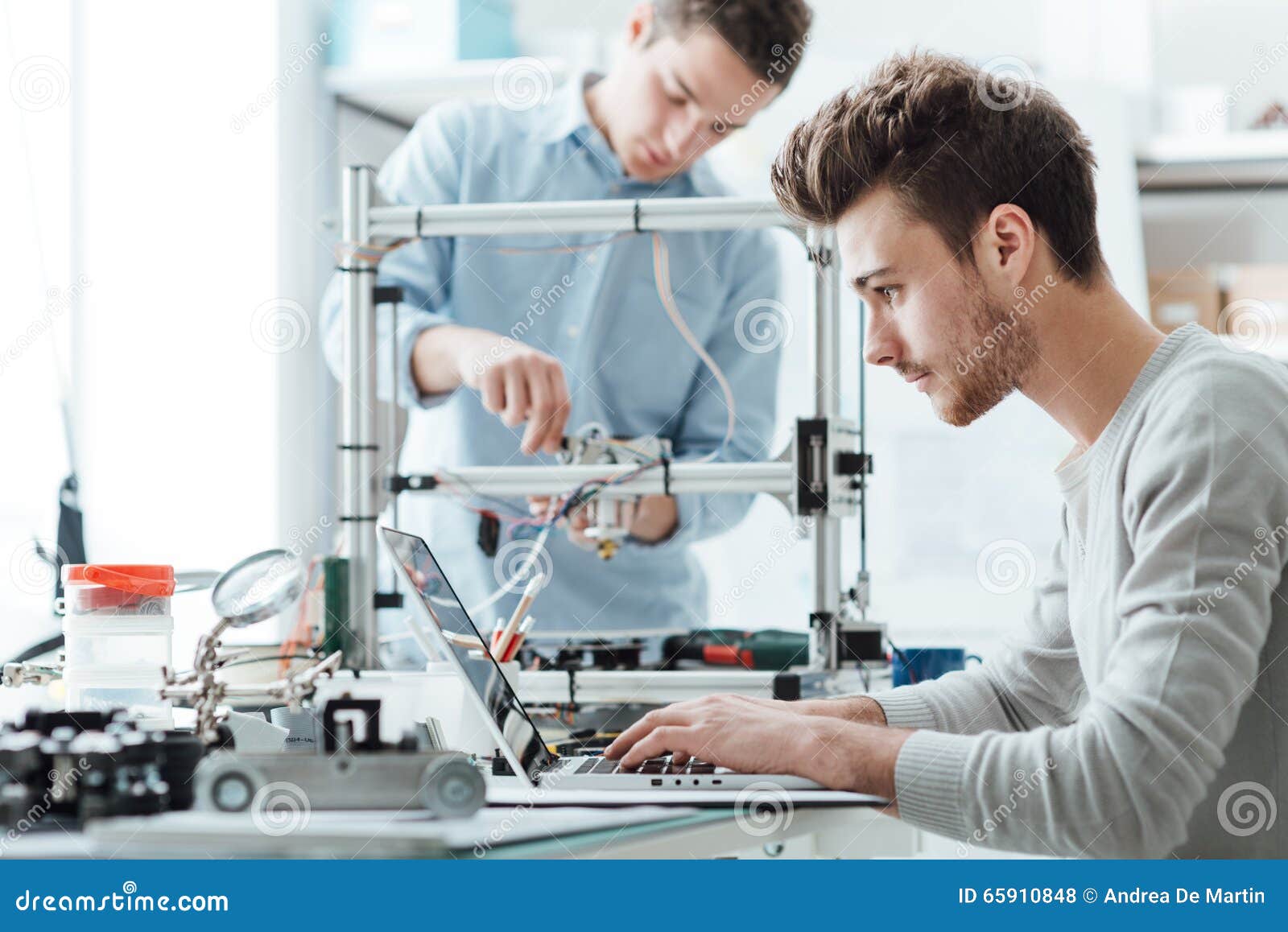Engineering Students Working in the Lab Stock Photo - Image of ...