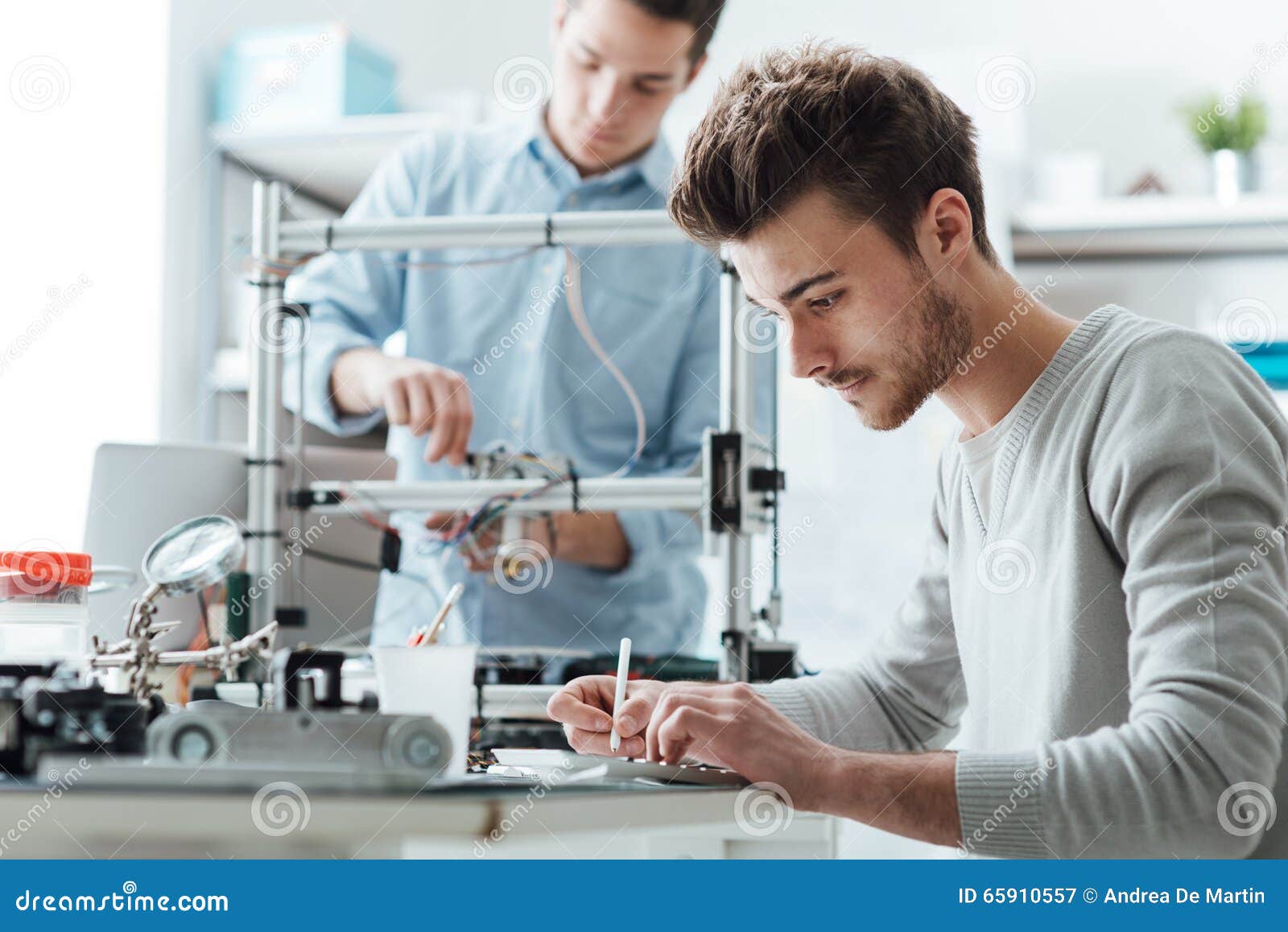 Engineering Students Working in the Lab Stock Image - Image of ...