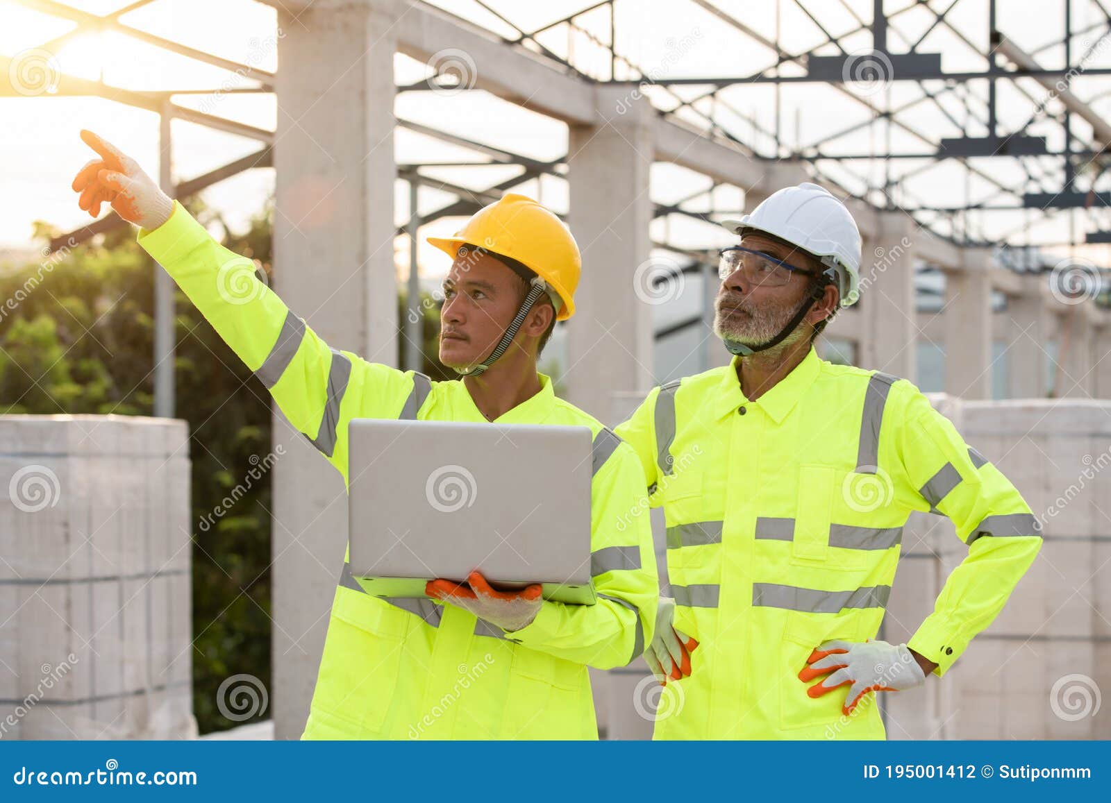 Engineering and Supervisor Working Together in the Construction Site ...