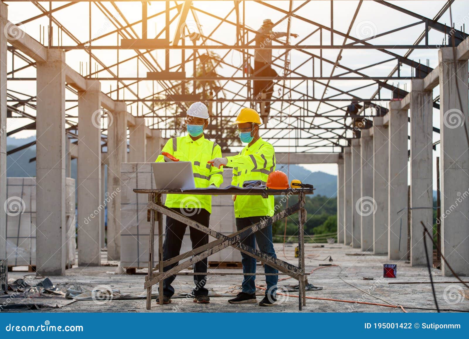 Engineering and Supervisor Working Together in the Construction Site ...
