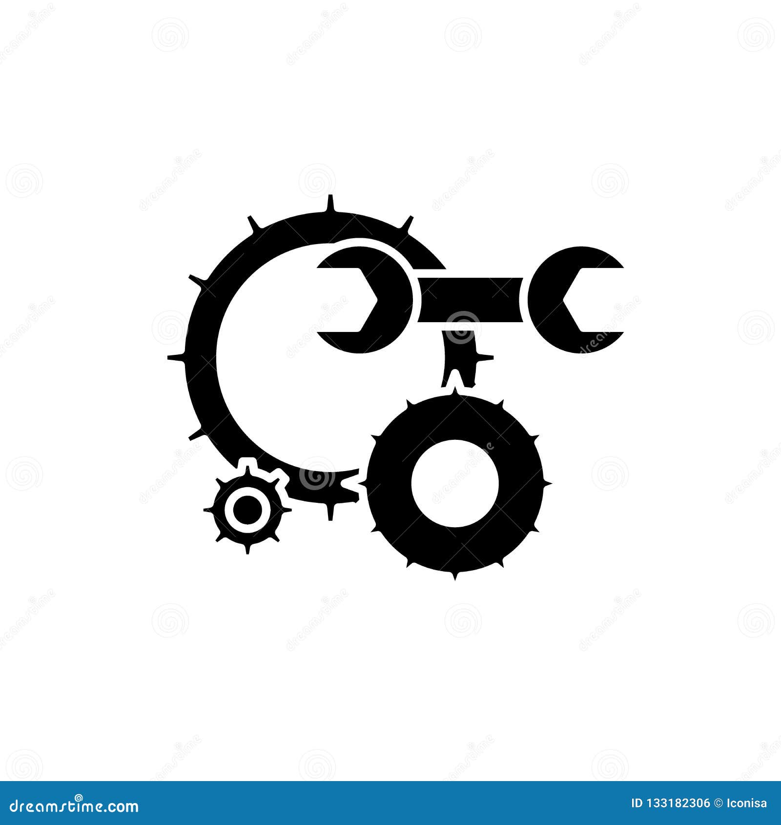 Engineering Support Black Icon, Vector Sign on Isolated Background ...
