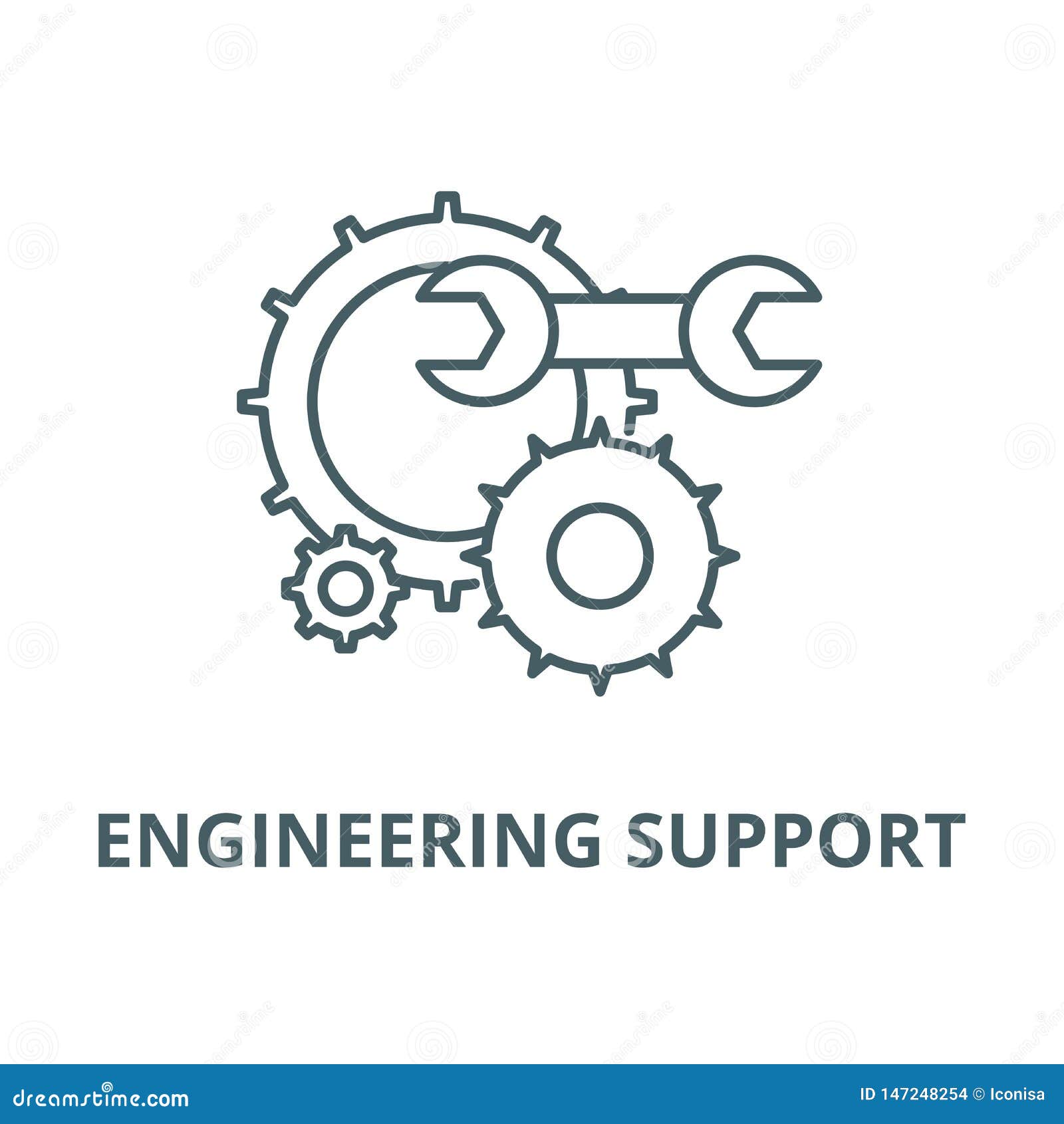 Engineering Support Vector Line Icon, Linear Concept, Outline Sign ...