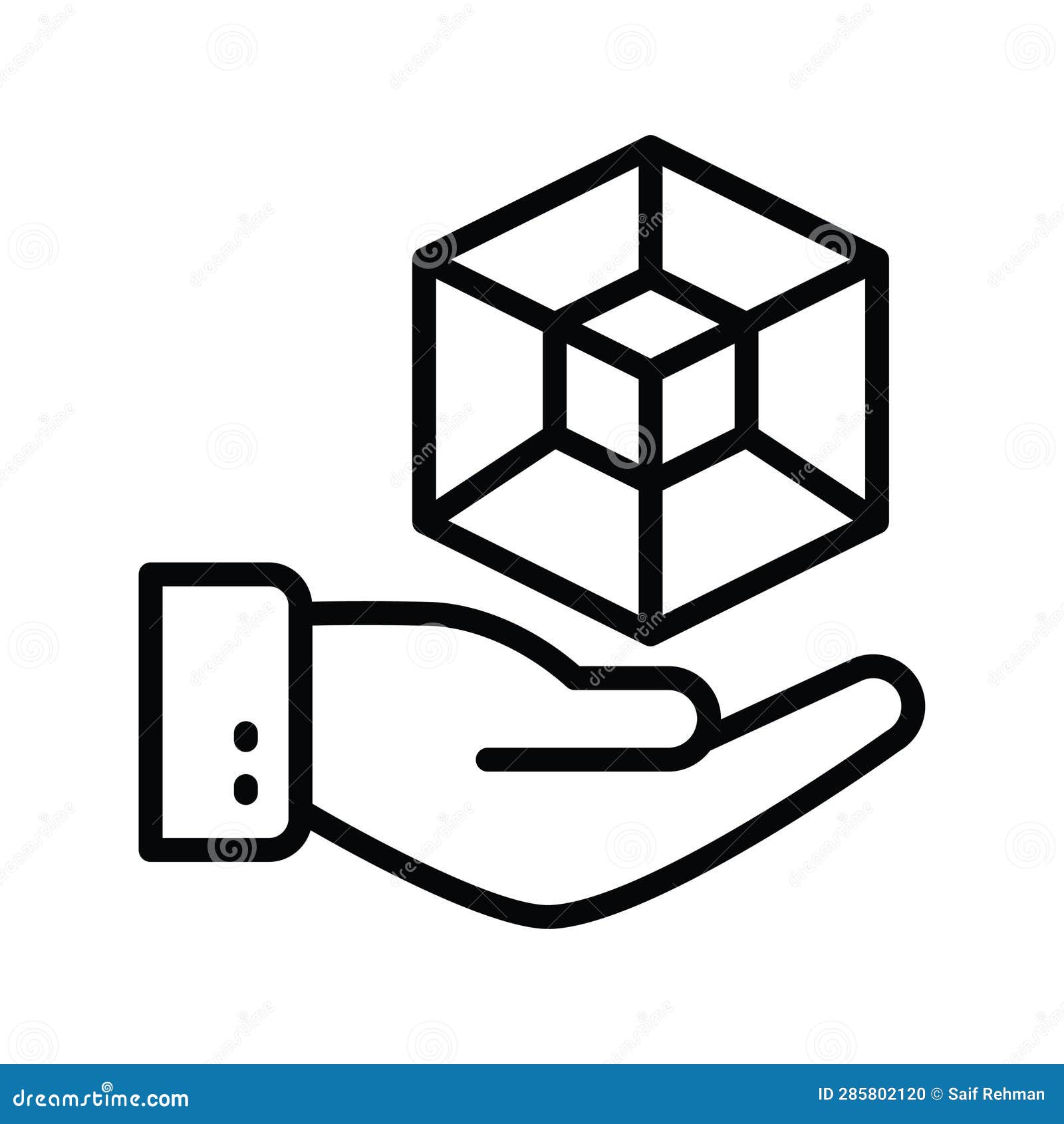 3d Model Vector Outline Icon Design Illustration. Engineering Symbol on ...