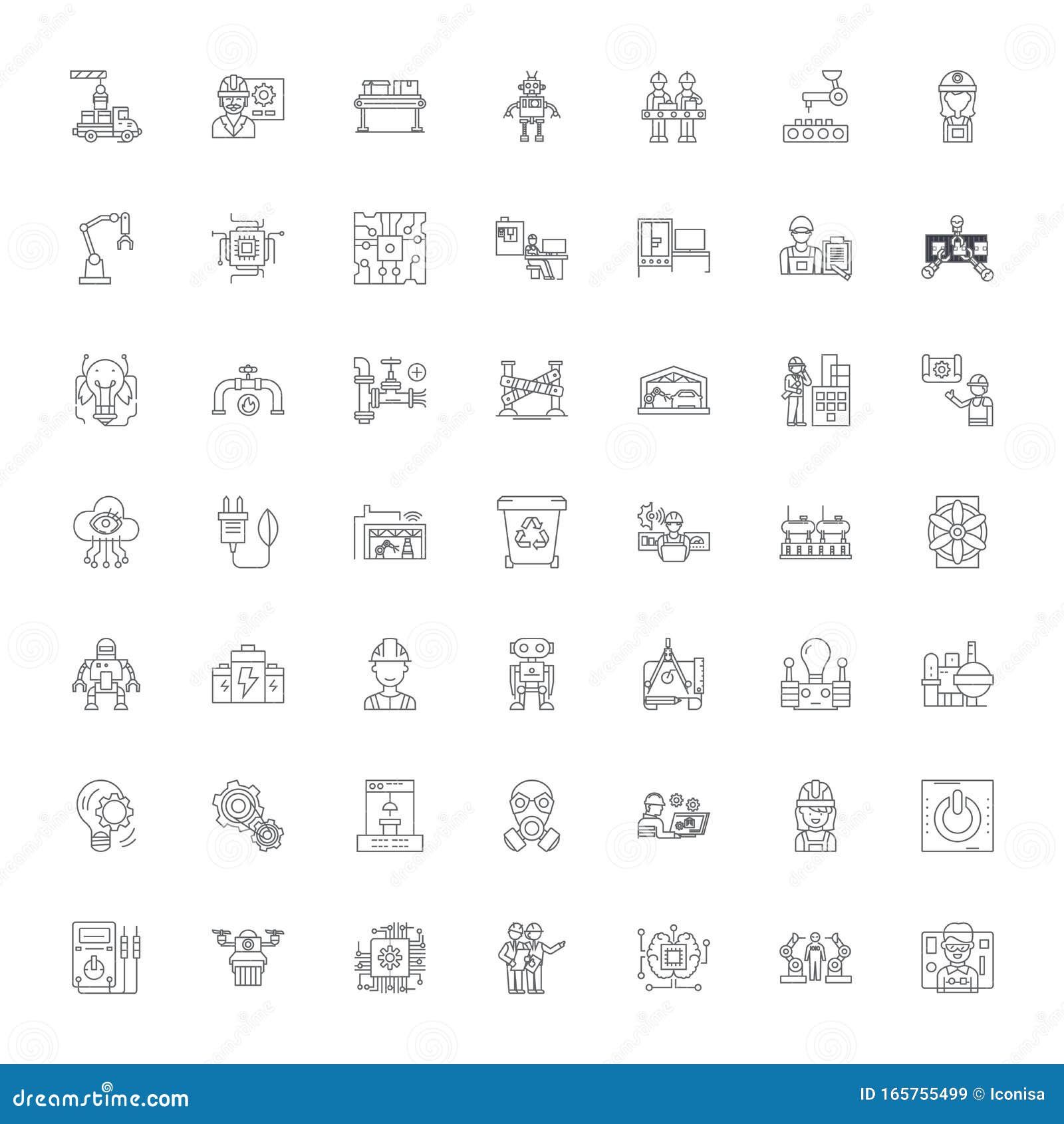 Engineering System Linear Icons, Signs, Symbols Vector Line ...