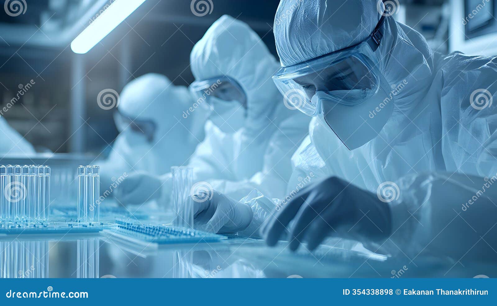 Engineering Team in Cleanroom Environment Develops New Technologies ...