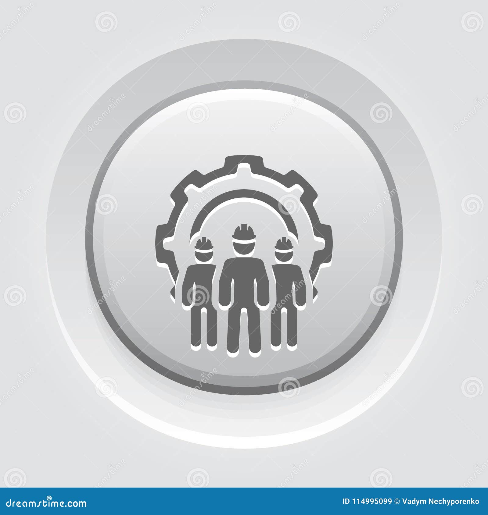 Engineering Team Icon. Three Men and Cog Wheel. Development Symbol ...
