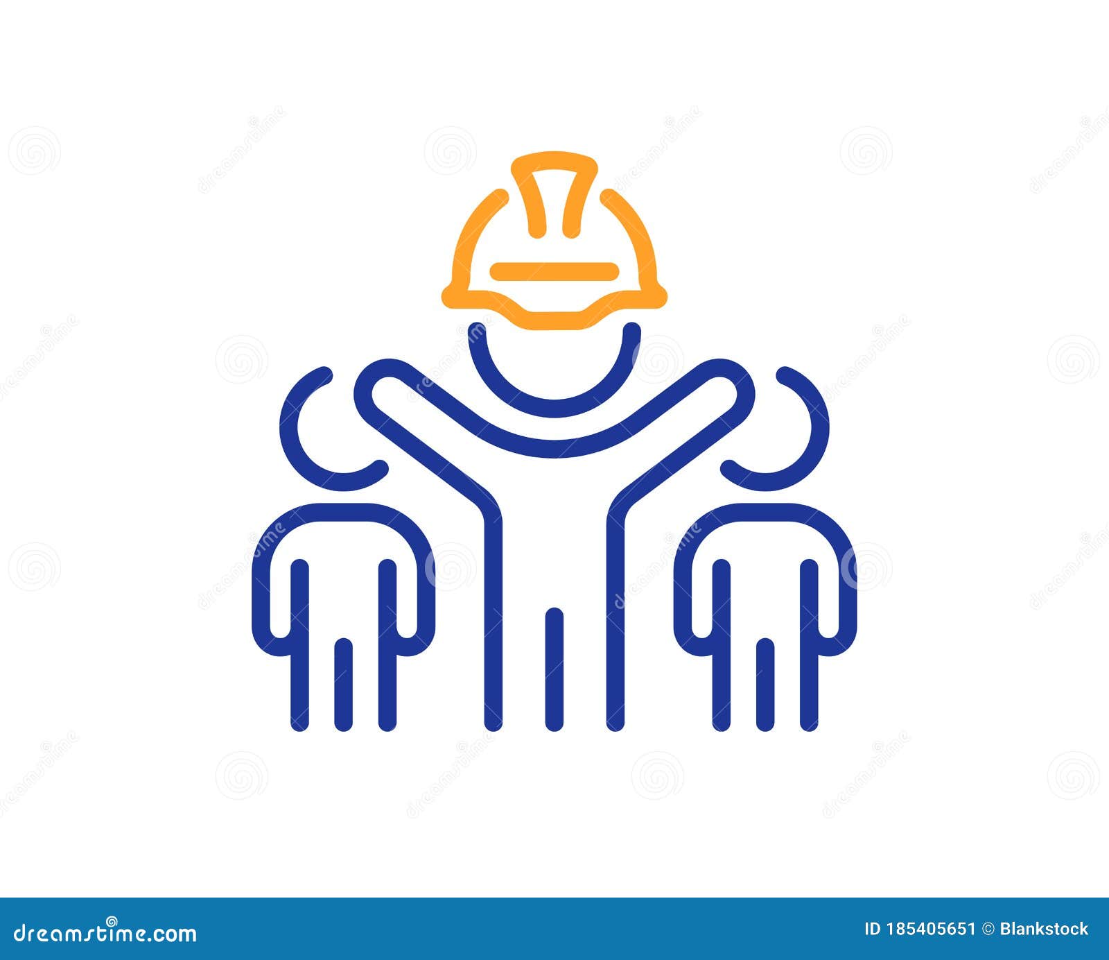 Engineering Team Line Icon. Engineer or Architect Group Sign. Vector ...