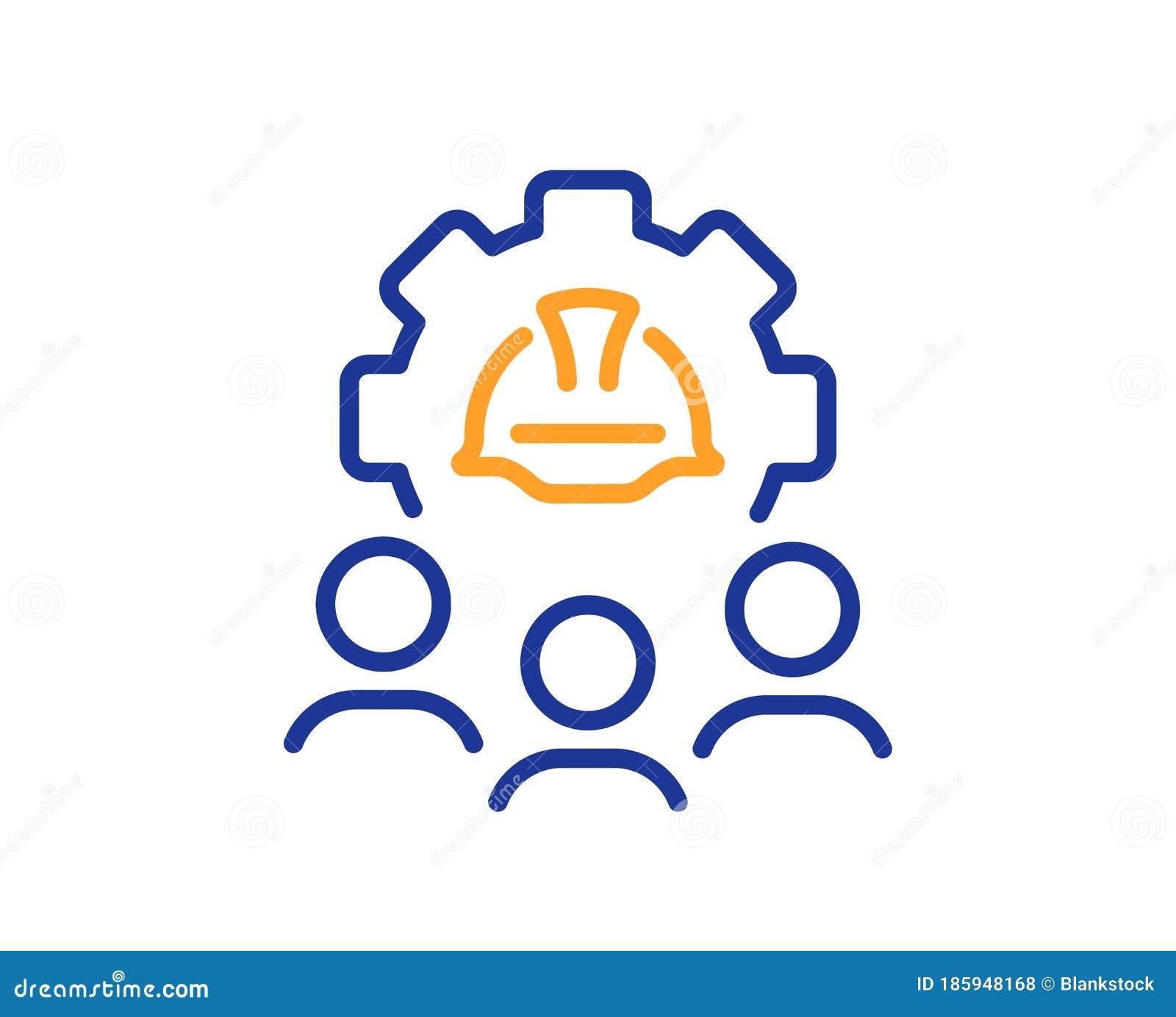 Engineering Team Line Icon. Engineer or Architect Group Sign. Vector ...