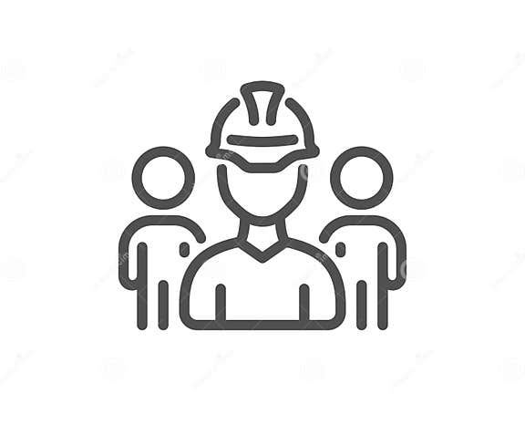 Engineering Team Line Icon. Engineer or Architect Group Sign. Vector ...